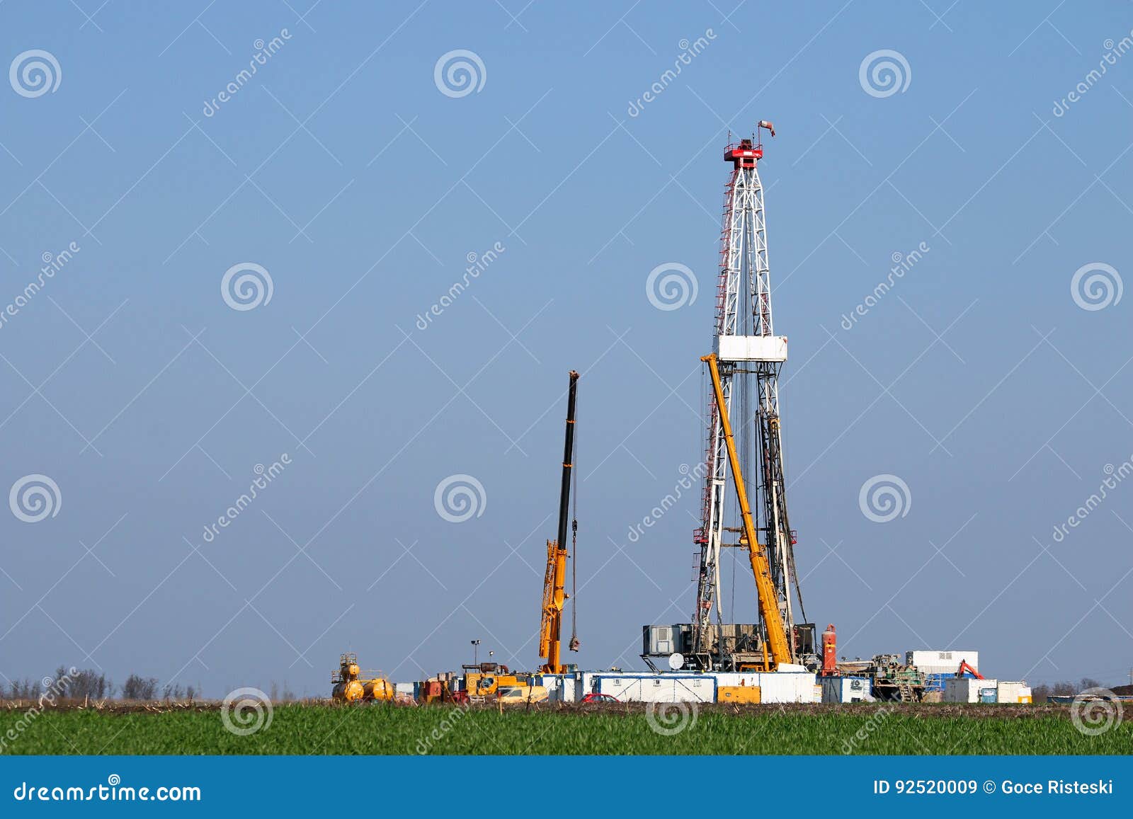 Land Oil Drilling Rig and Machinery Stock Image - Image of derrick ...