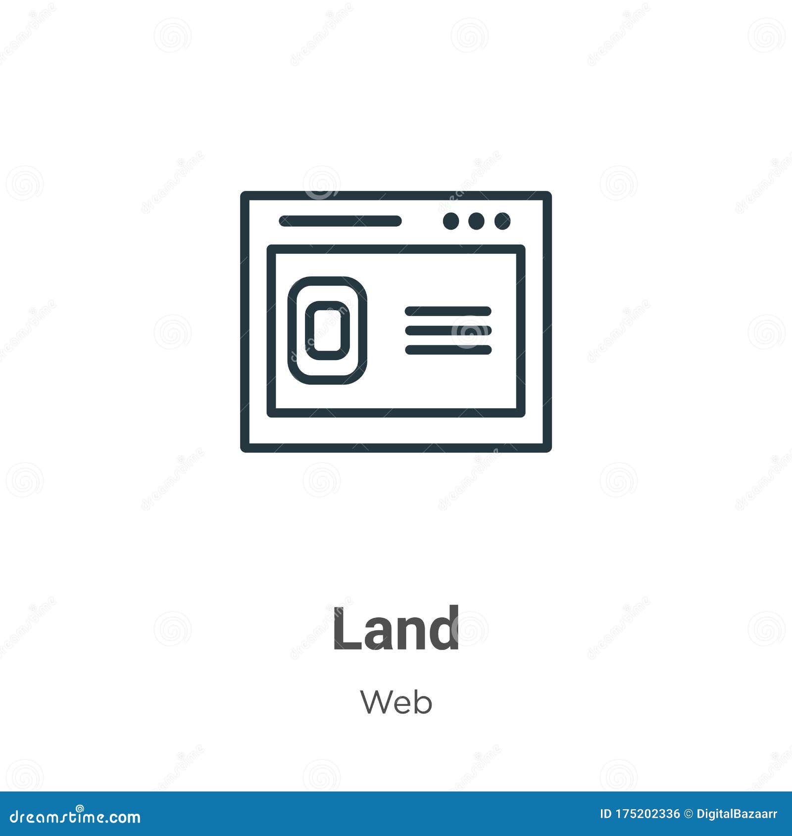 Land Outline Vector Icon. Thin Line Black Land Icon, Flat Vector Simple ...