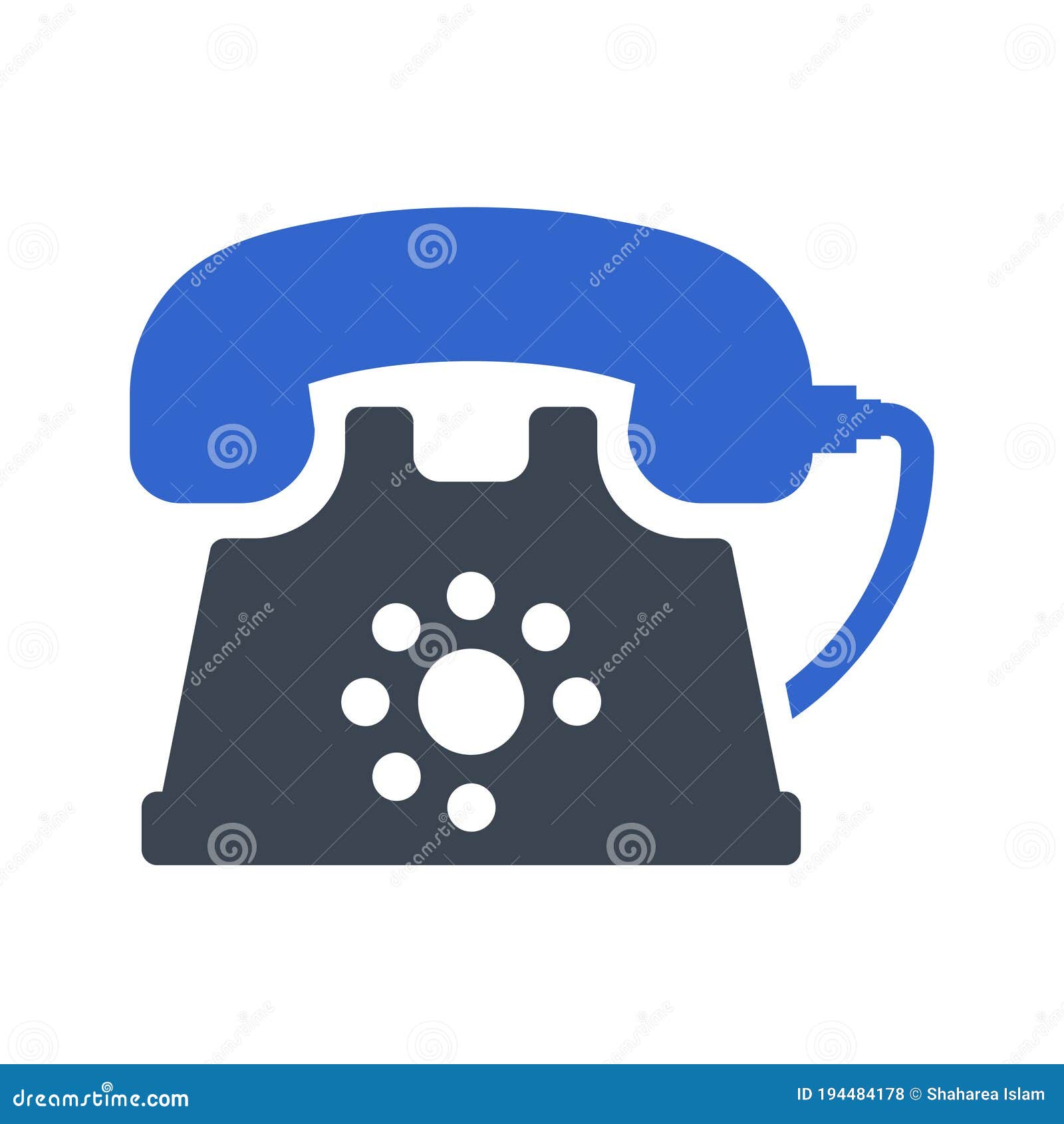Land phone Icon stock vector. Illustration of land, communication ...
