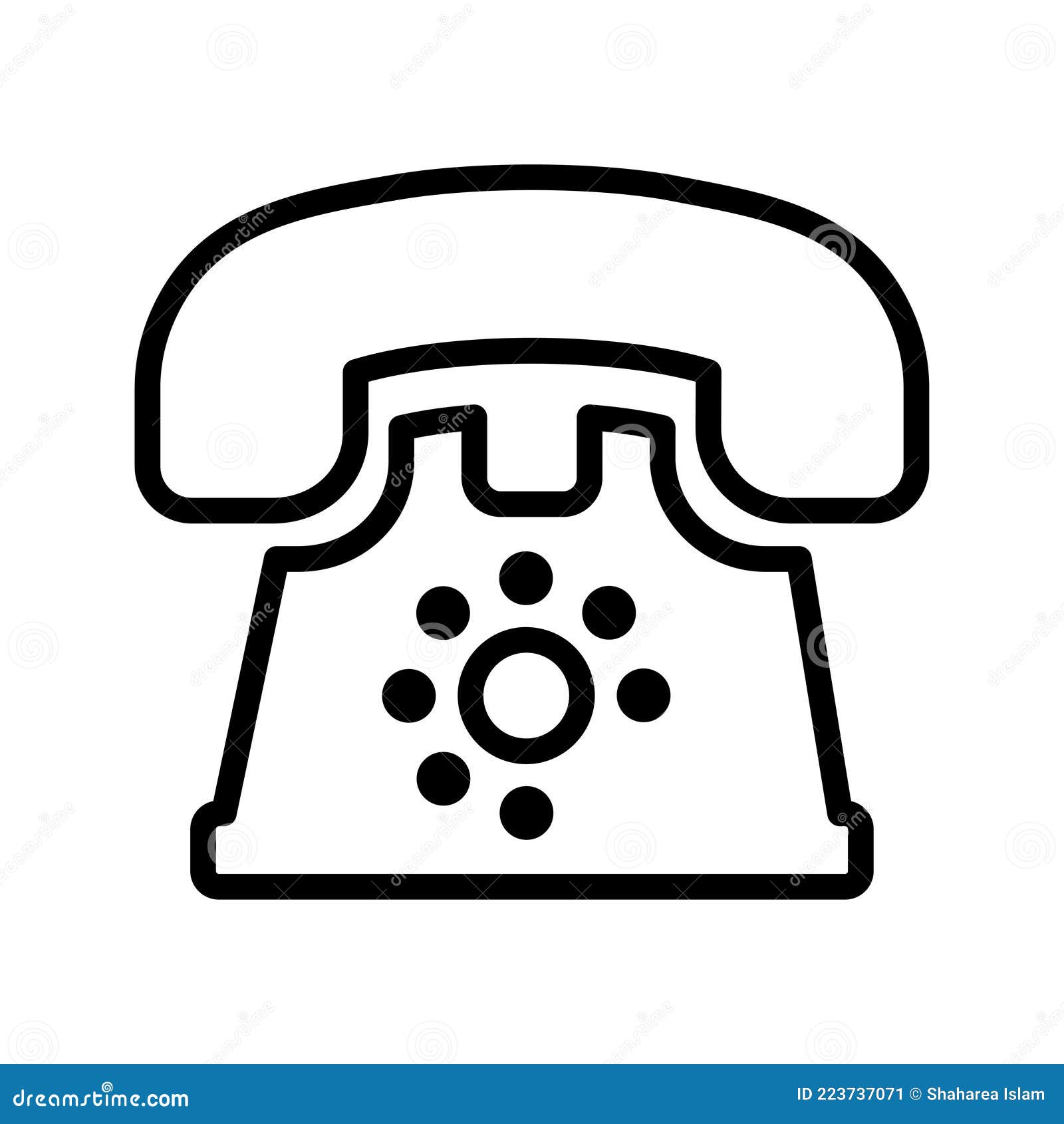 Land phone Icon stock vector. Illustration of contact - 223737071