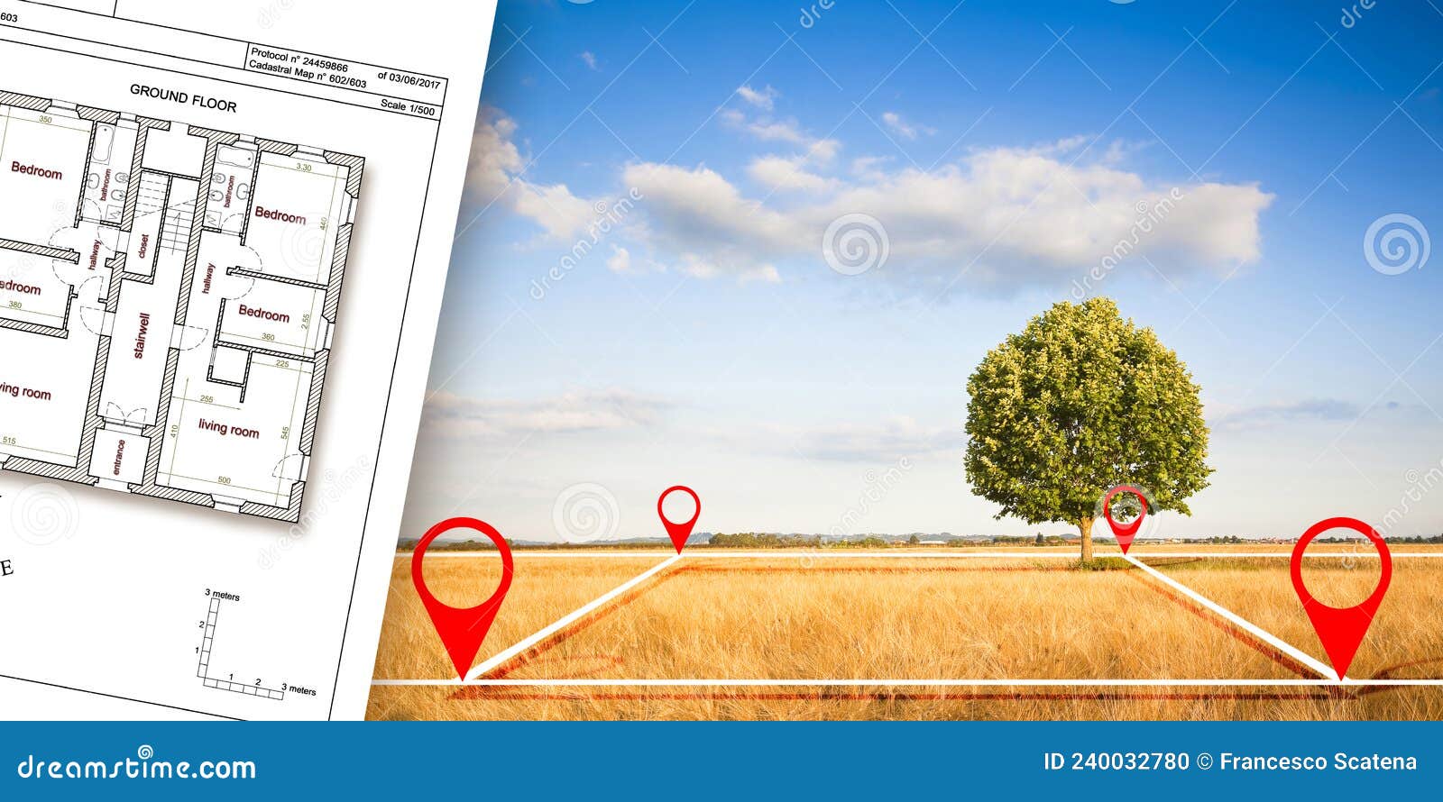 Land Plot Management - Real Estate Concept with a Vacant Land and Lone ...