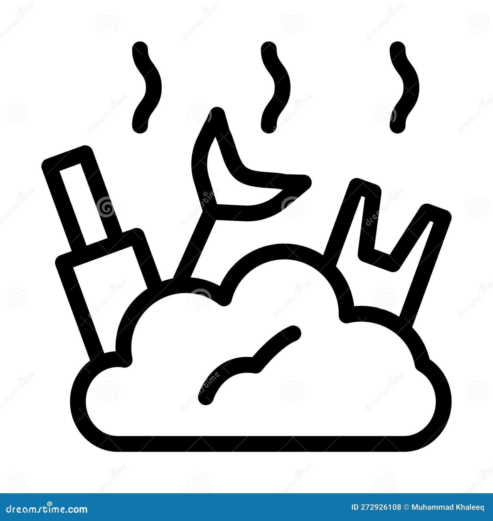 Land Pollution Vector Thick Line Icon for Personal and Commercial Use ...