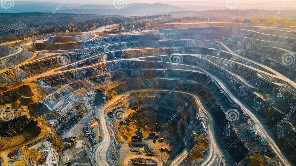 Land Preparation for Open Pit Lignite Mining Stock Photo - Image of ...