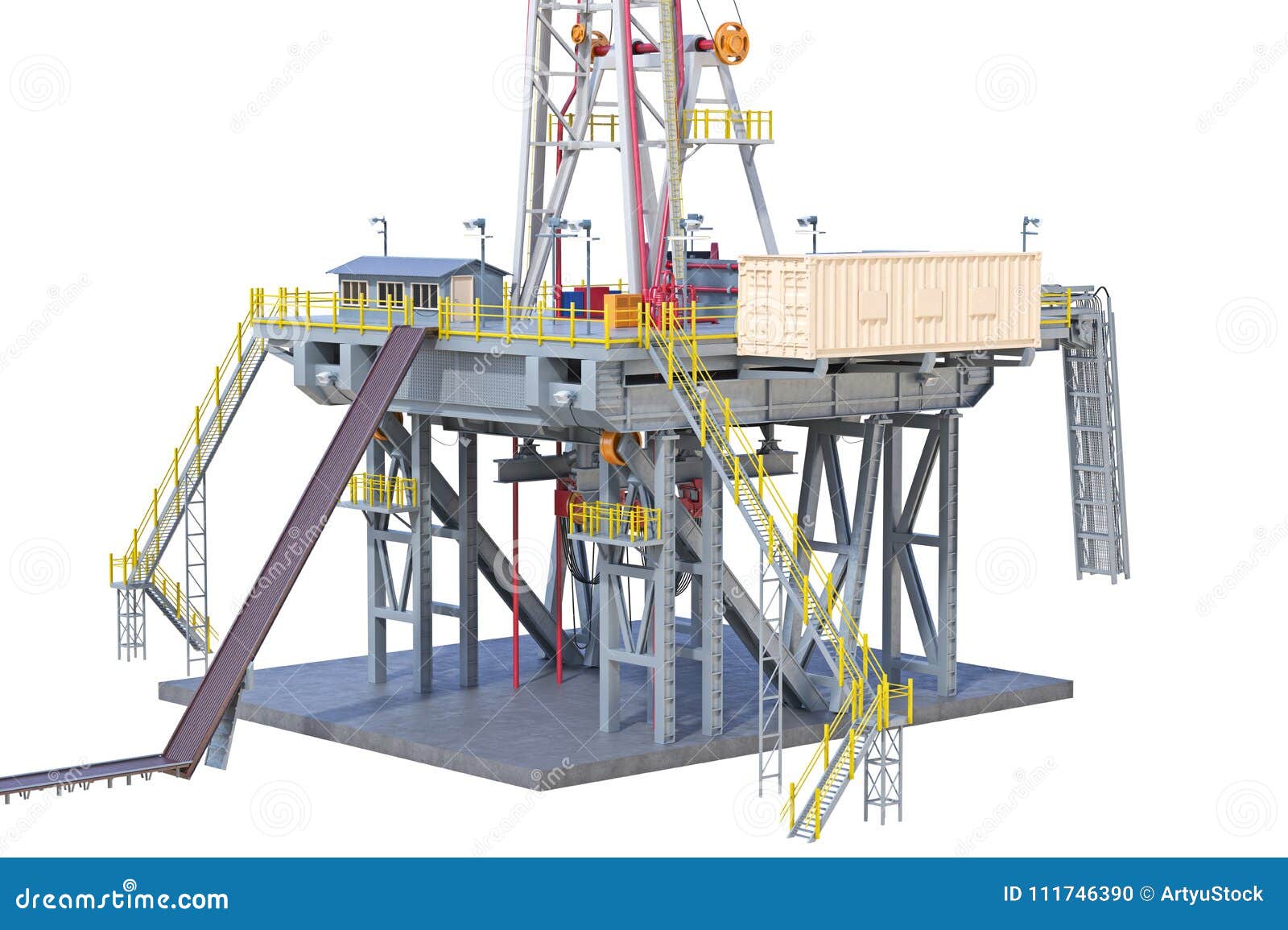 Land Rig Platform, Close View Stock Illustration - Illustration of ...