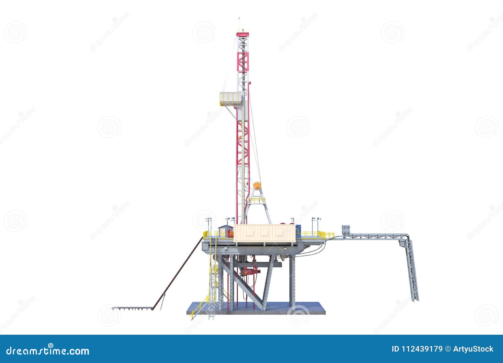 Land Rig Industry, Side View Stock Illustration - Illustration of power ...