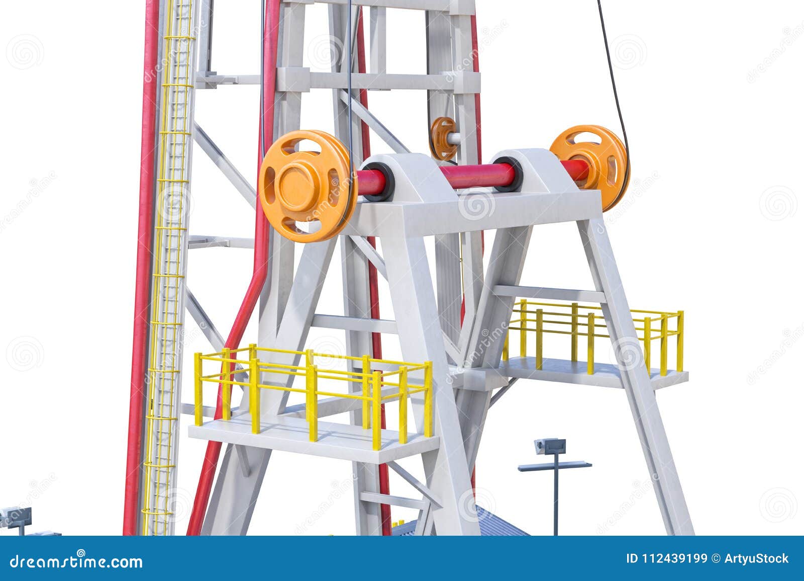 Land Rig Tower Pipe, Close View Stock Illustration - Illustration of ...