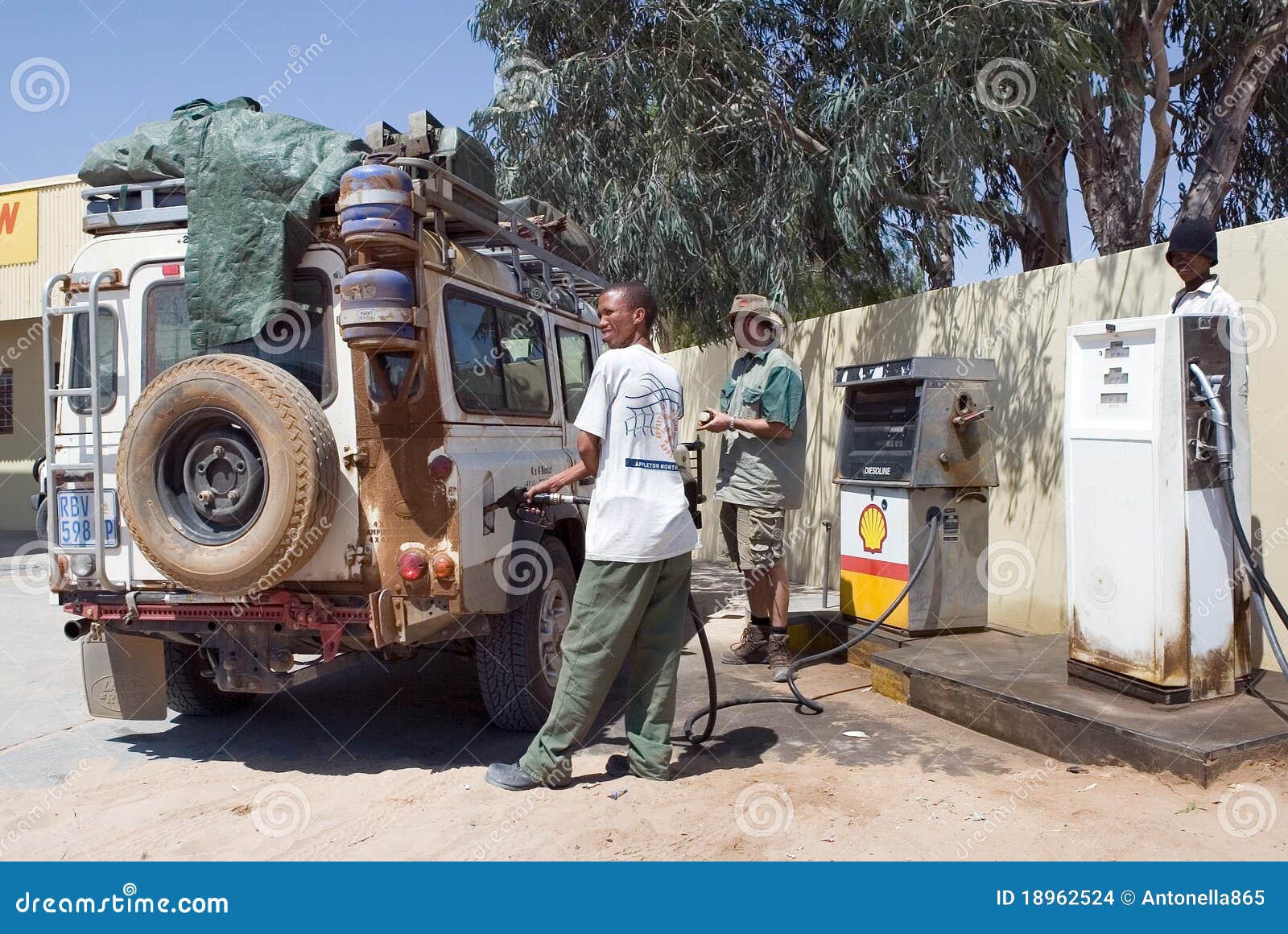 Land Rover Defender at the Shell Patrol Station Editorial Stock Image ...