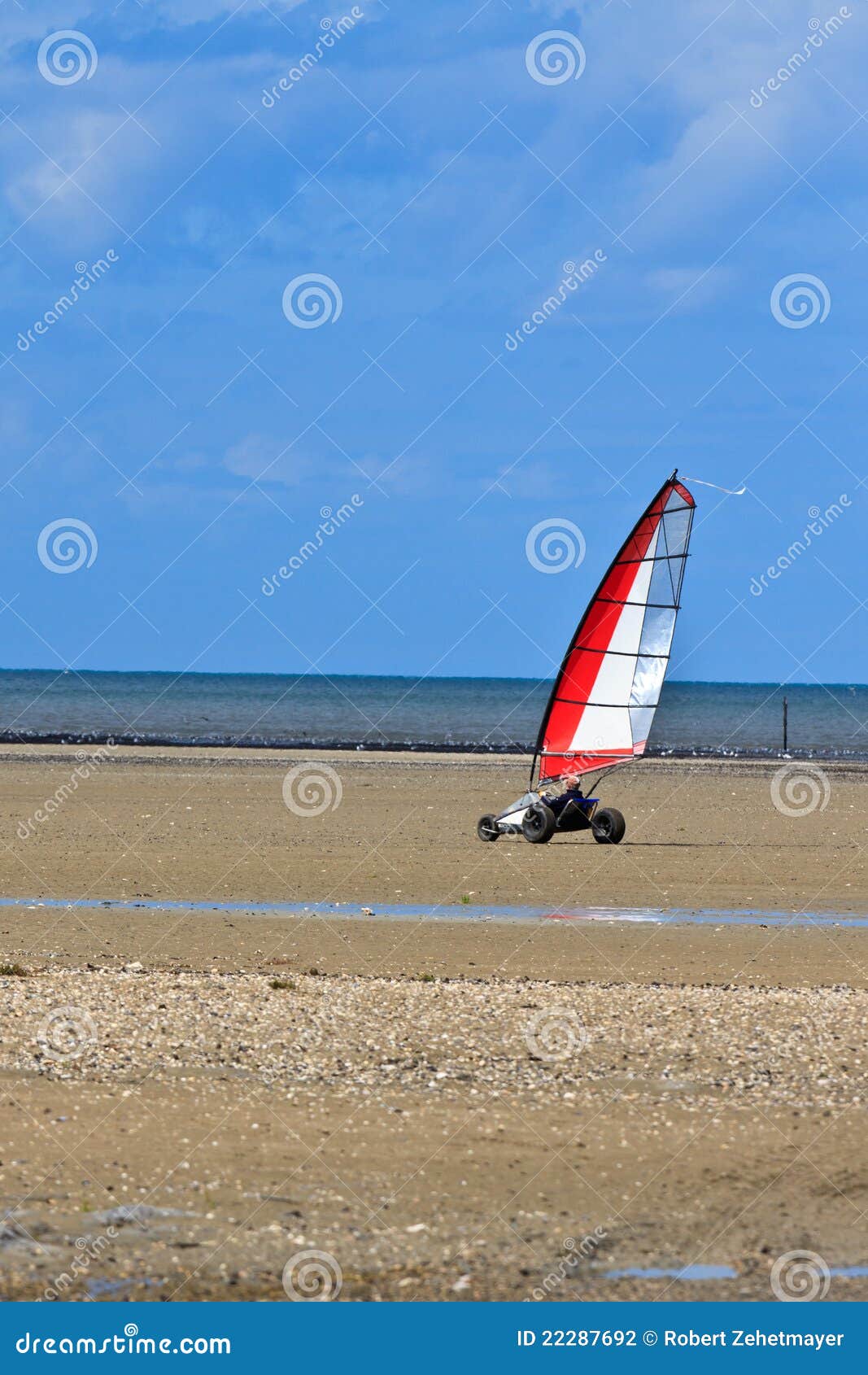 Land Sailing on the a Beach Stock Photo - Image of design, beach: 22287692