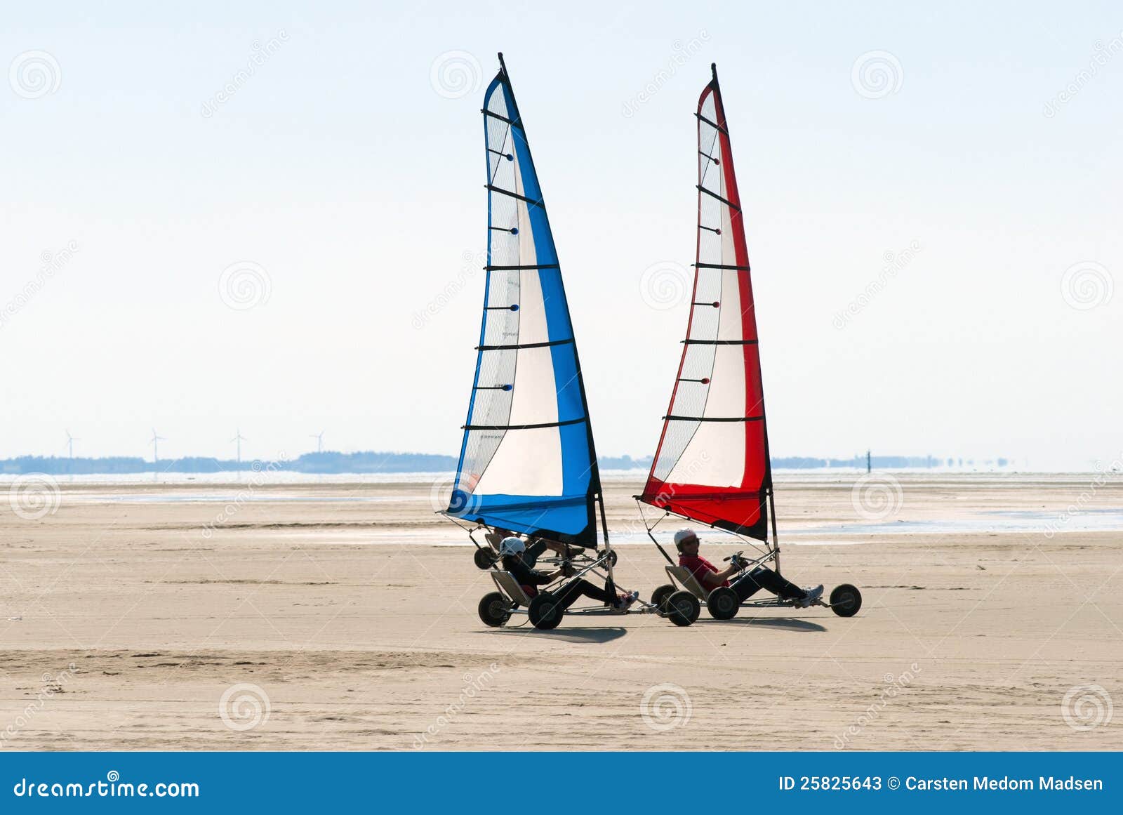 Land sailing on the beach stock image. Image of blue - 25825643