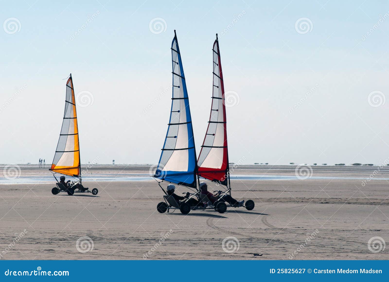 Land Sailing on the Beach in Summer Stock Image - Image of sail, ocean ...