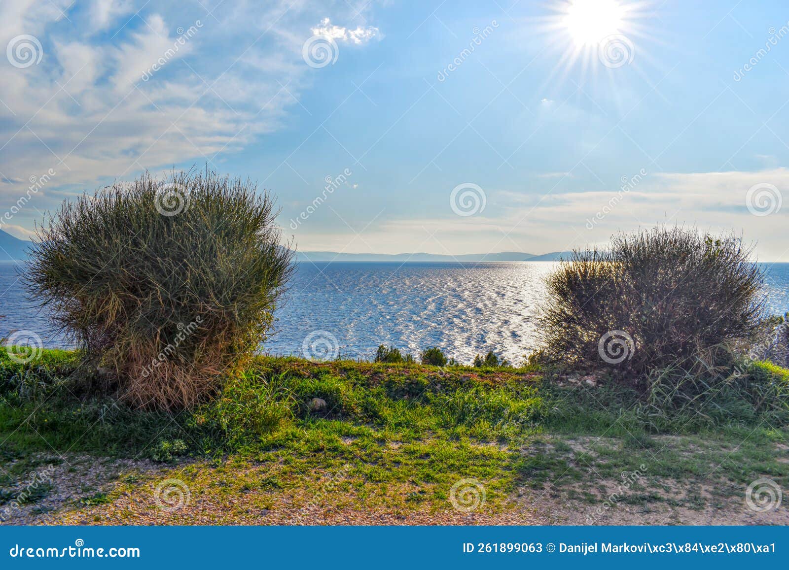 The Land, the Sea, and the Sky Stock Image - Image of coast, shore ...