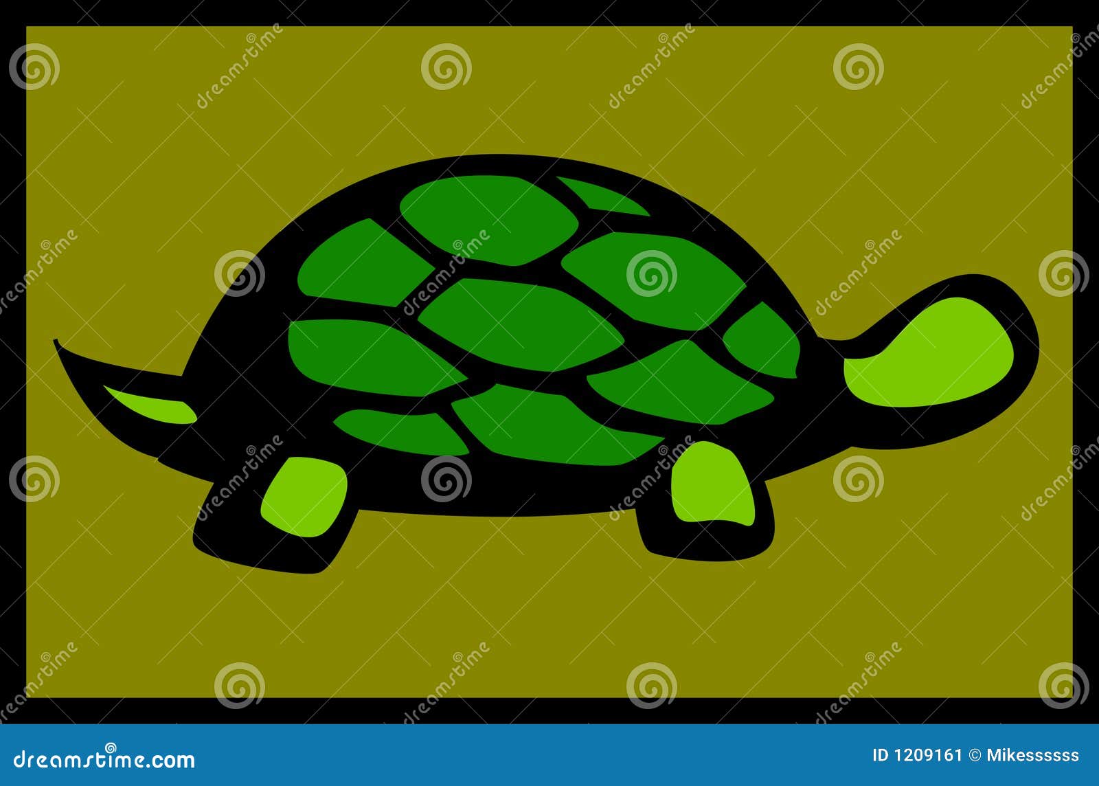 Land or Sea Turtle Vector Illustration Stock Vector - Illustration of ...