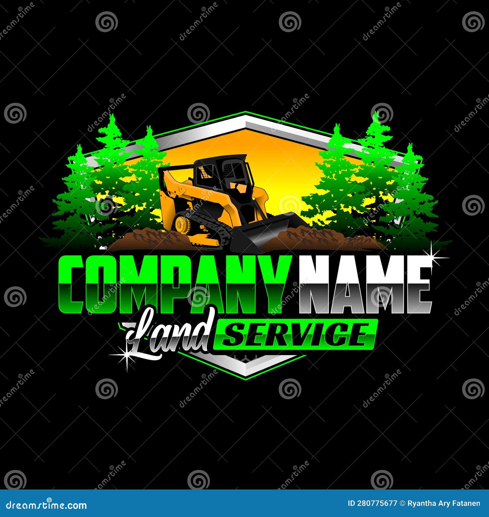 Land Service or Land Clearing Company Logo Stock Vector - Illustration ... Land Service or Land Clearing Company Logo Stock Vector - Illustration ...