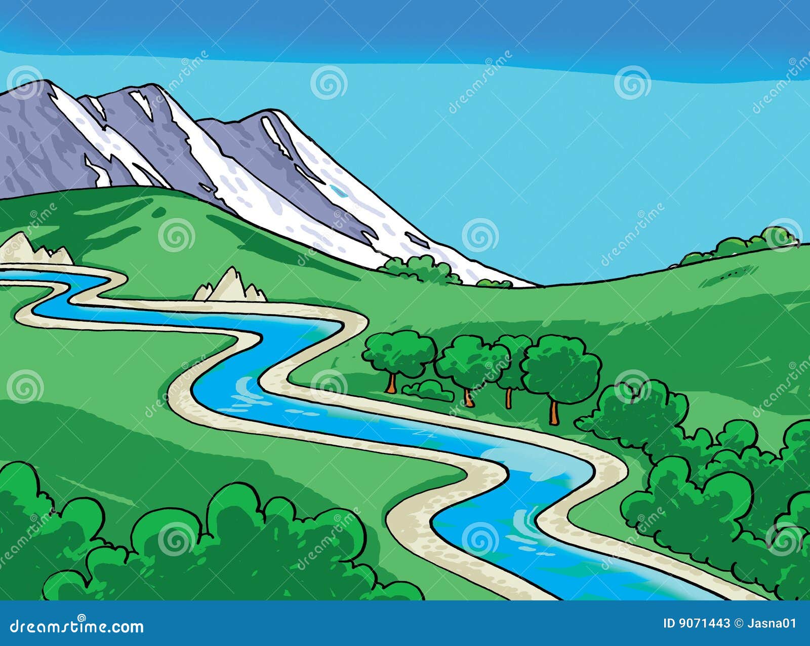 Land in spring stock illustration. Illustration of spring - 9071443