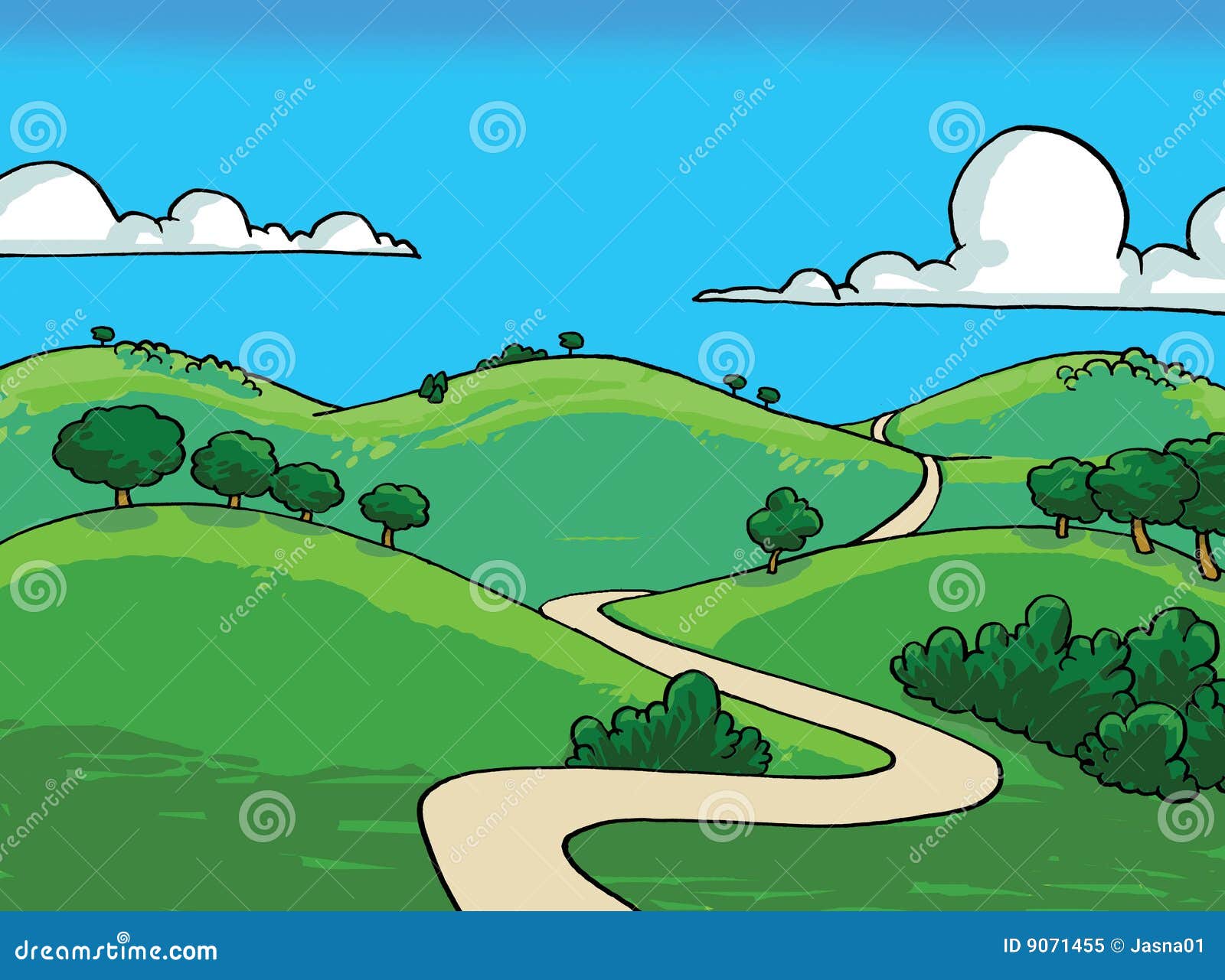 Land in spring stock illustration. Illustration of grass - 9071455