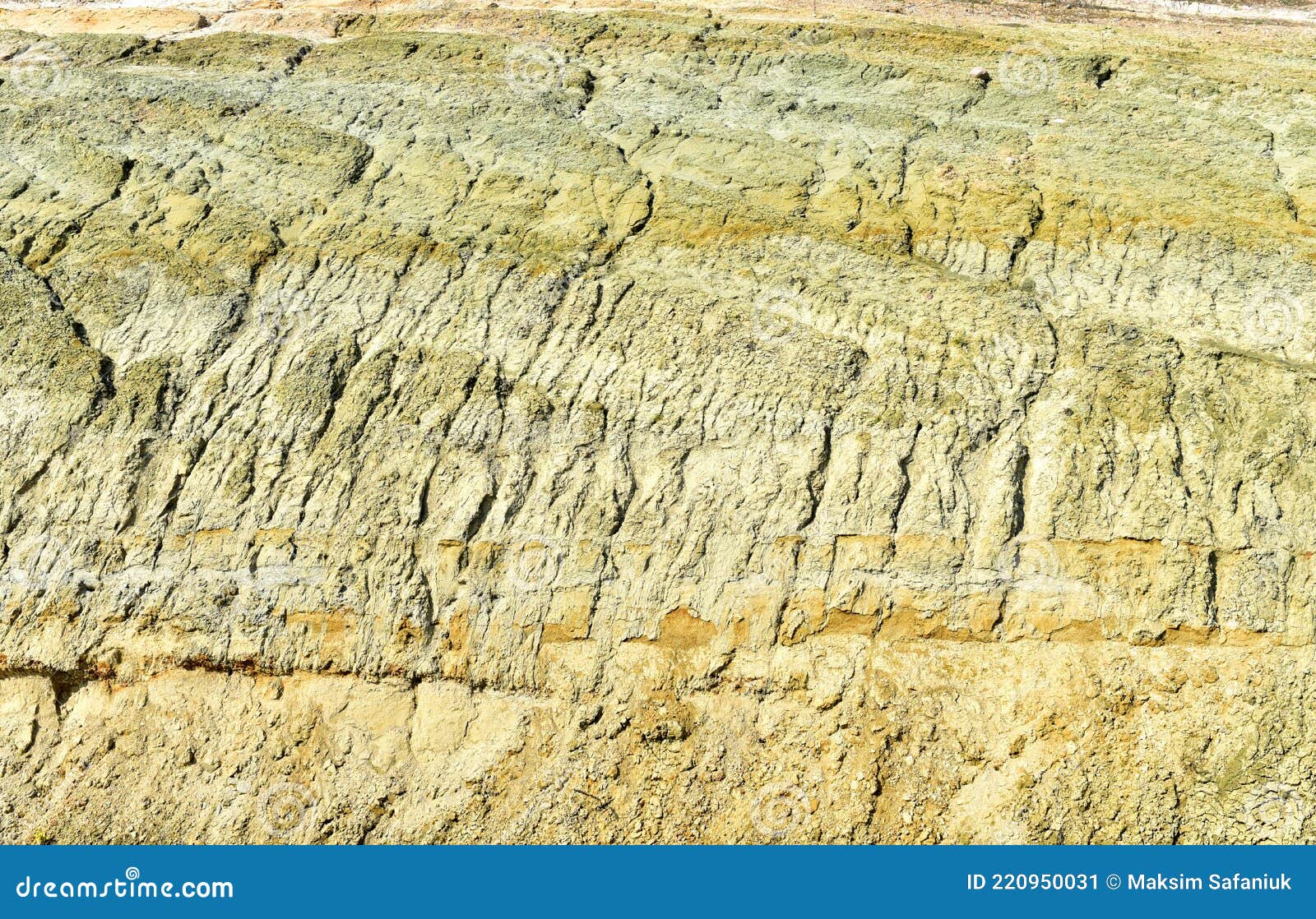 Land Structure in Chalk Open Pit Mining. Chalk Background in Quarry ...