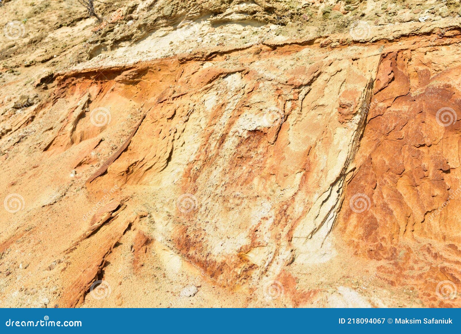 Land Structure in Open Pit Mining. Ground Background in Quarry. Rock ...