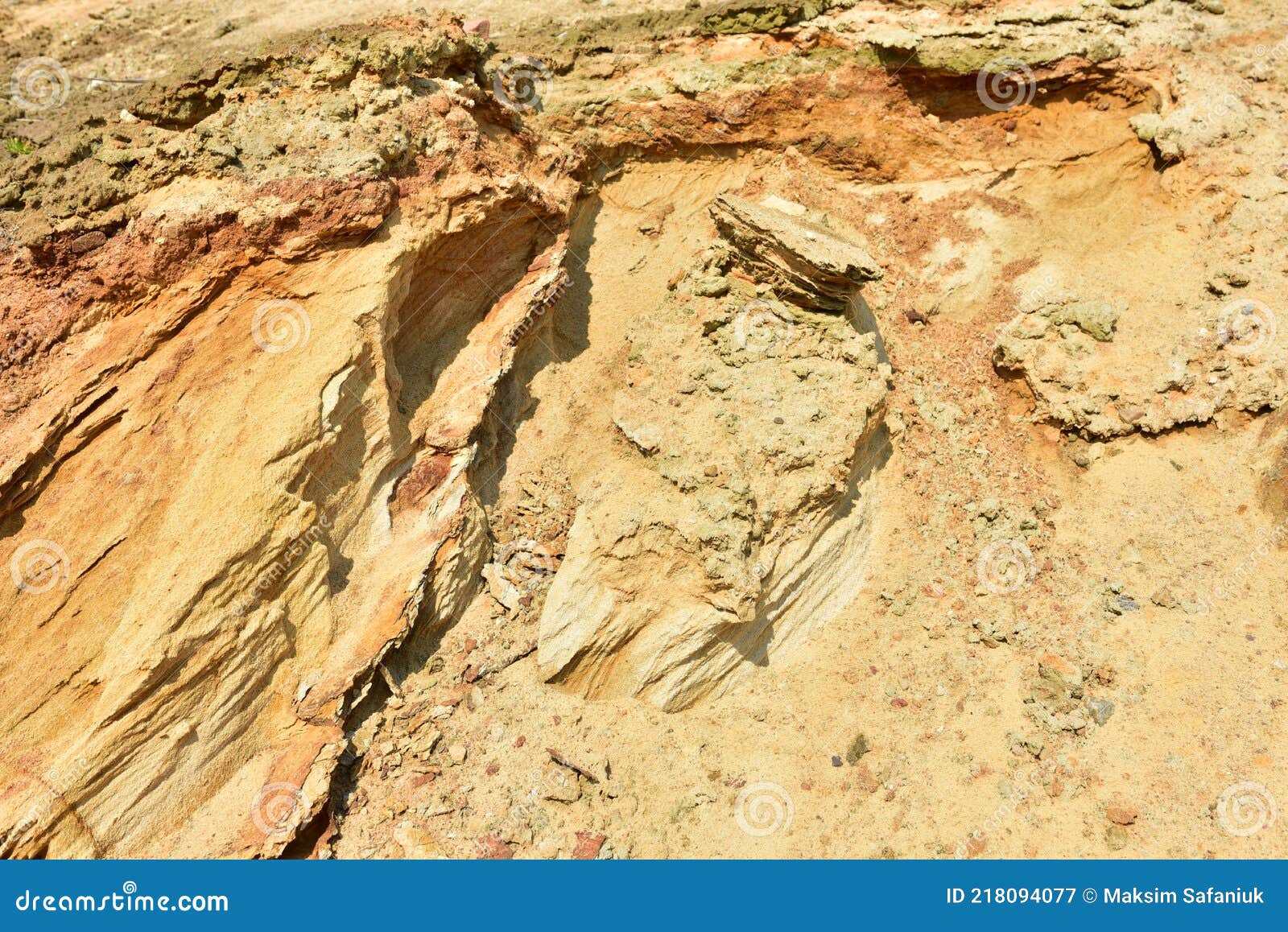 Land Structure In Open Pit Mining. Ground Background In Quarry. Rock ...