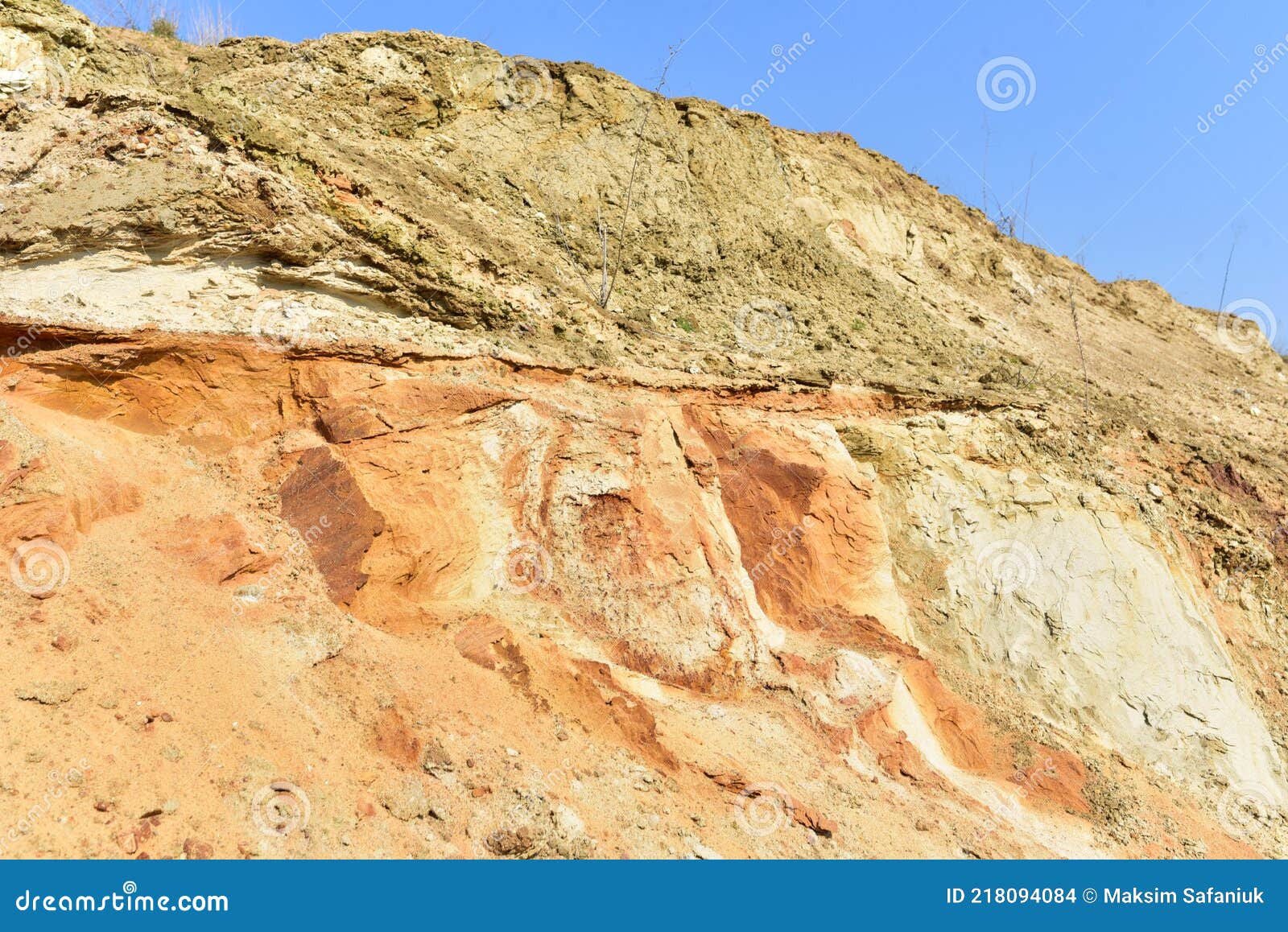 Land Structure In Open Pit Mining. Ground Background In Quarry. Rock ...