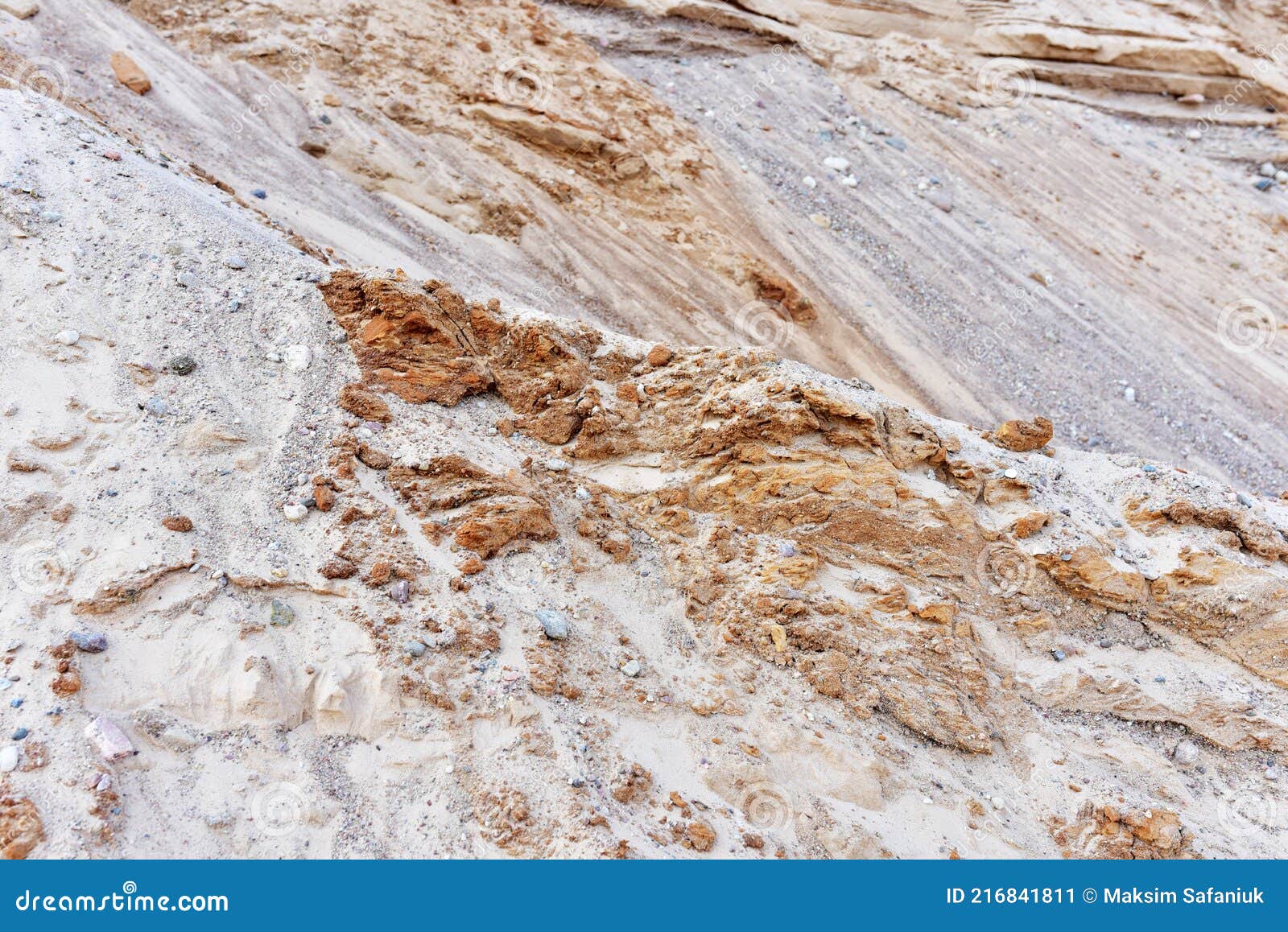 Land Structure In Open Pit Mining. Ground Background In Quarry. Rock ...