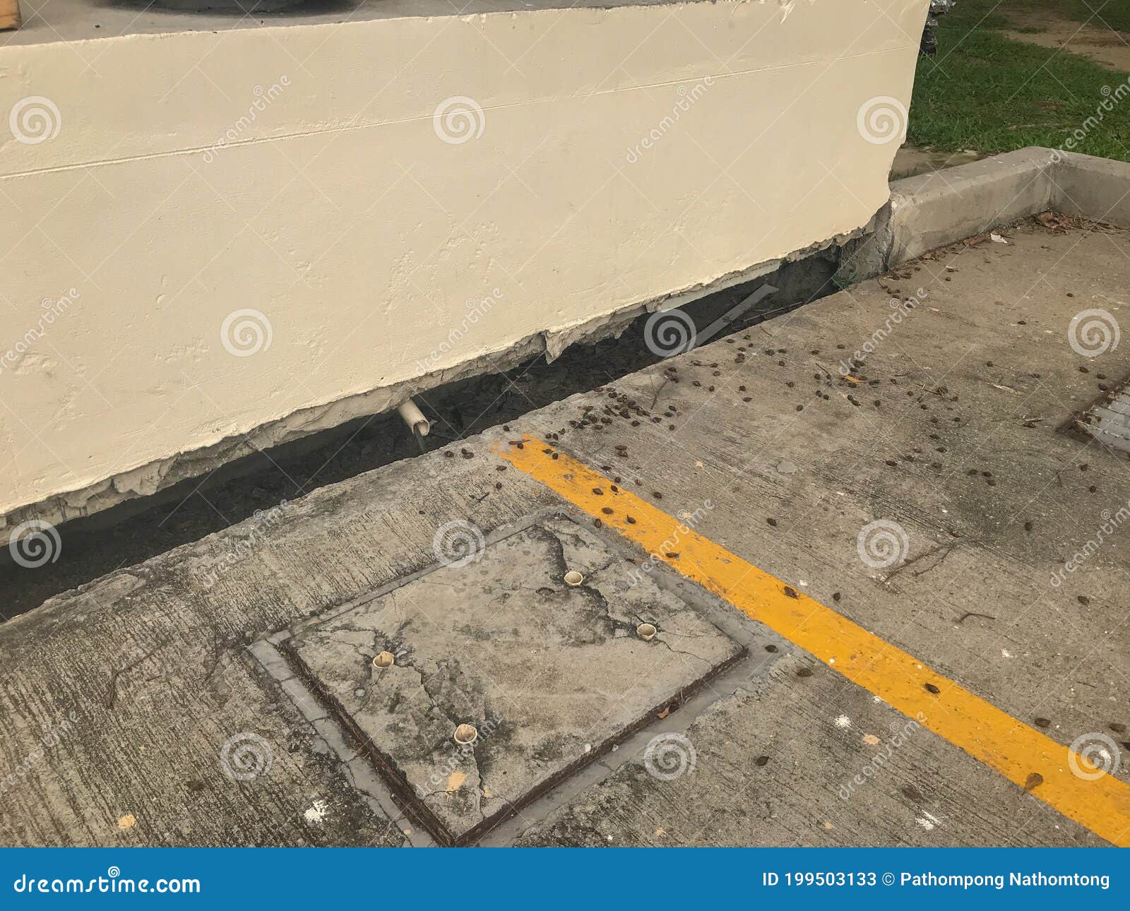 Land Subsidence Gap between Hole and Building Stock Image - Image of ...