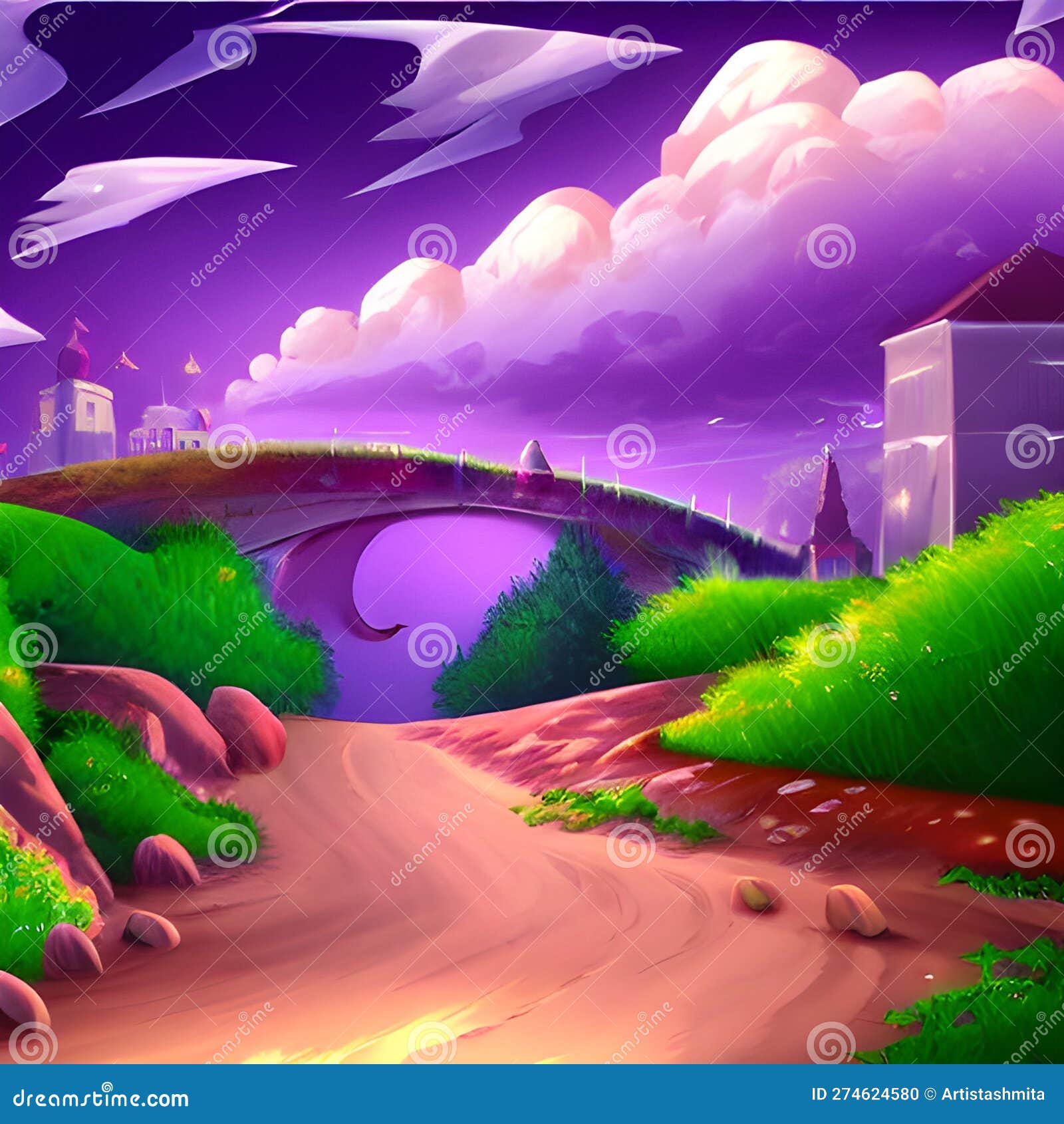 Land of Sun Art and Nature, Sunrise and Sunset Stock Illustration ...