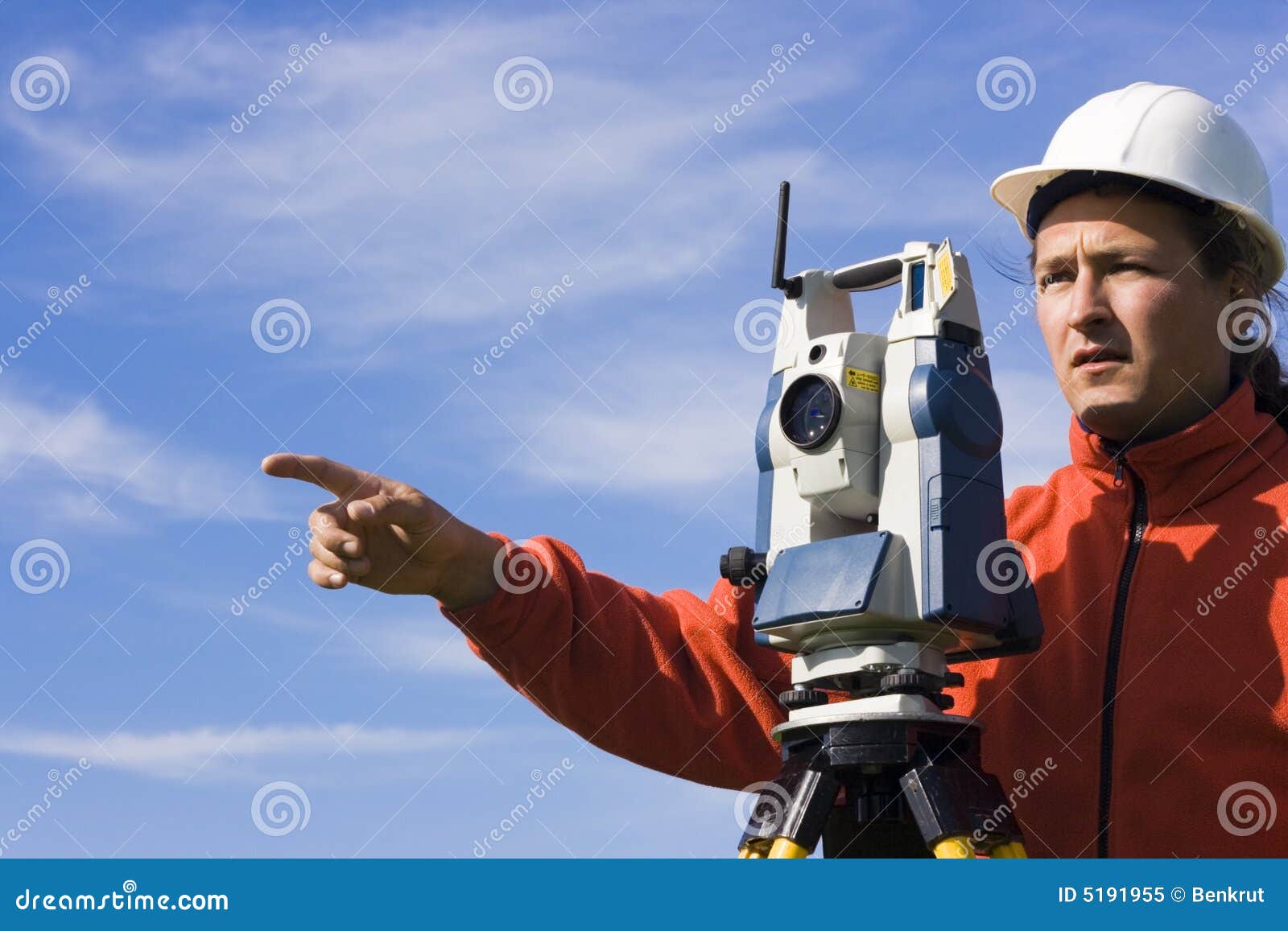 Land Surveyor in the field stock image. Image of target - 5191955