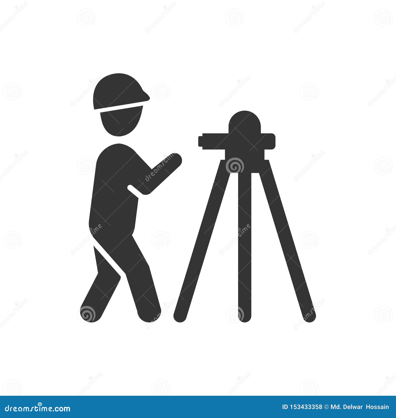 Land surveyor icon stock vector. Illustration of civil - 153433358