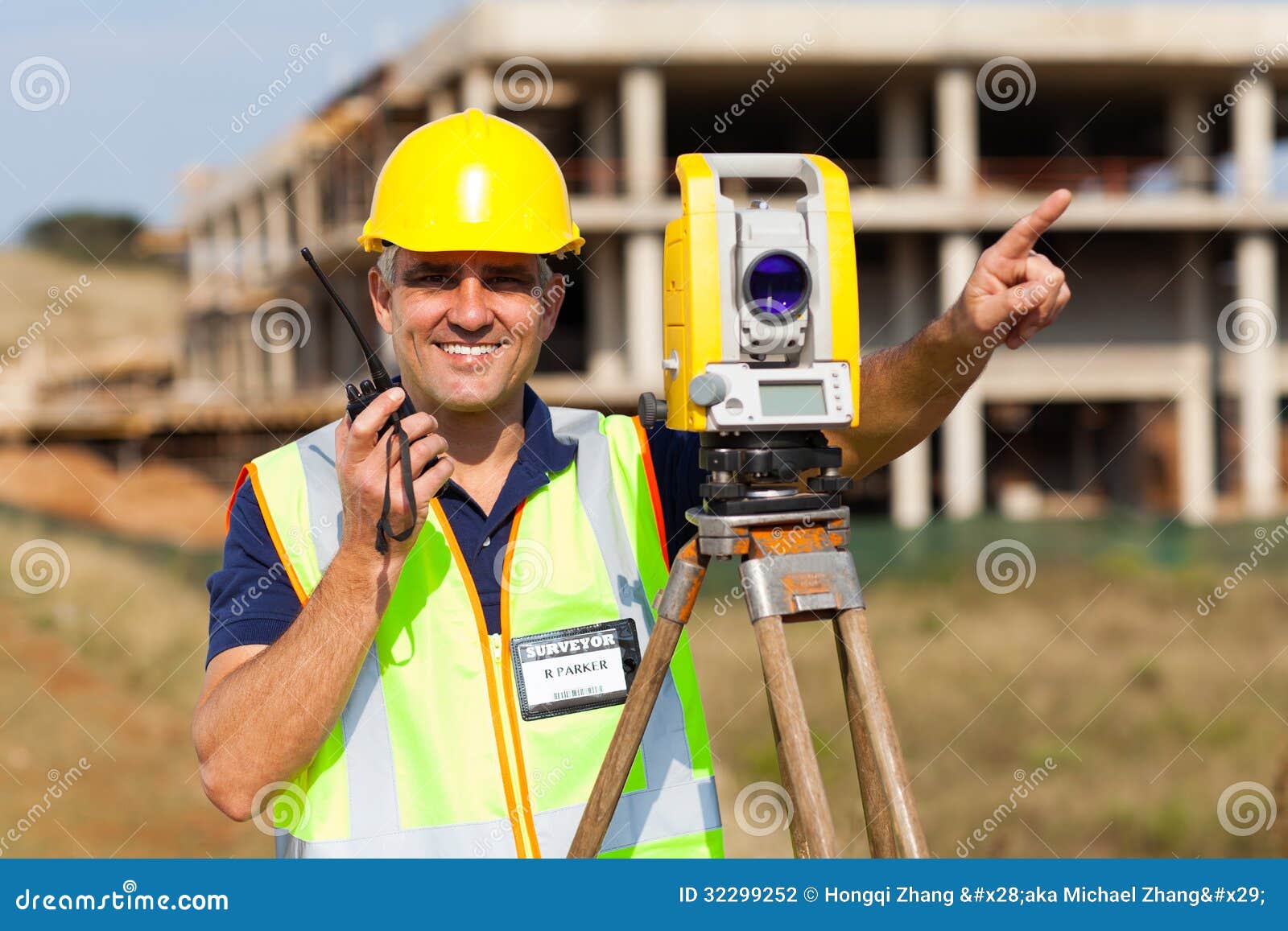 Land surveyor stock photo. Image of hardhat, inspector - 32299252