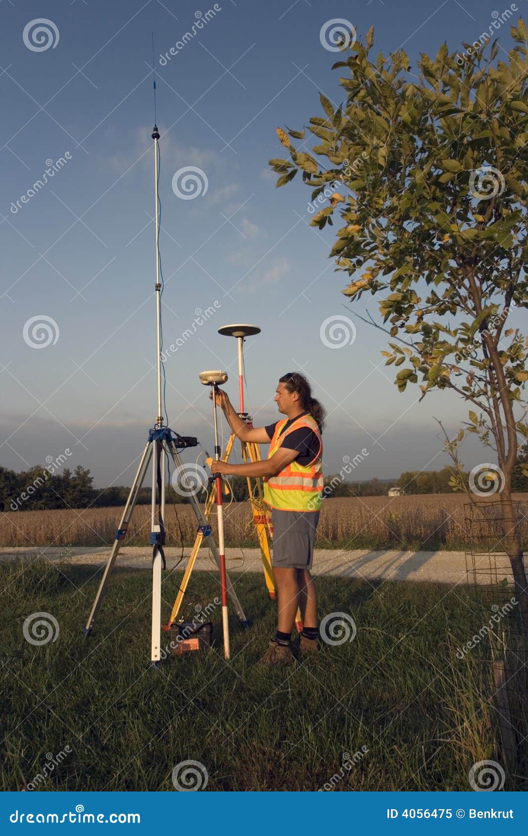 Land Surveyor Working with GPS Stock Image - Image of azimuth, land ...
