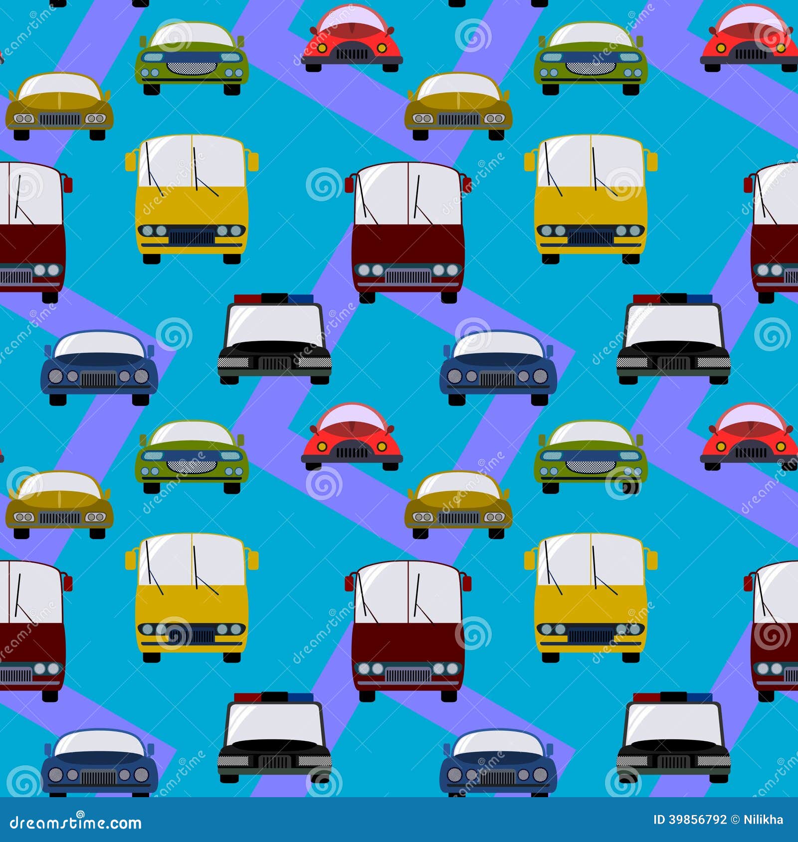 Land Transportation Seamless Background Design Stock Illustration ...