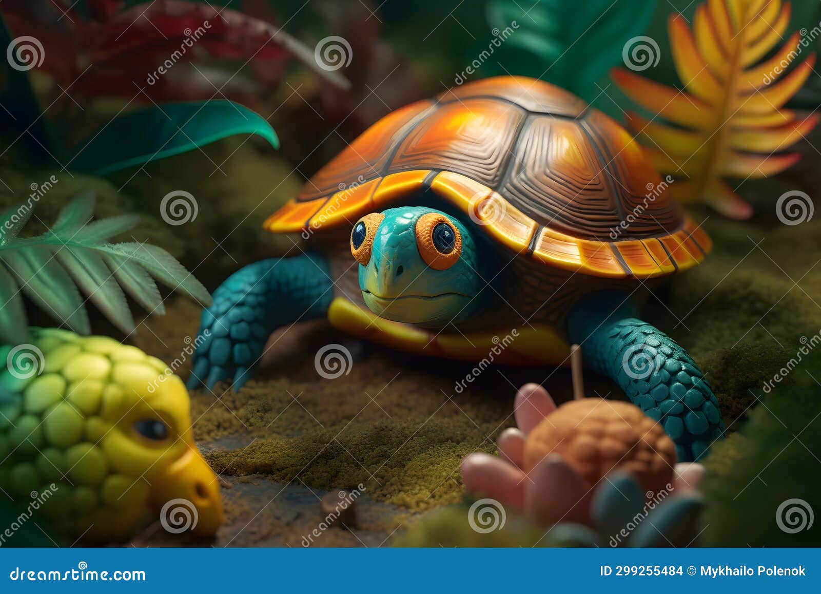 The Land Turtle in Its Natural Environment. Neural Network AI Generated ...