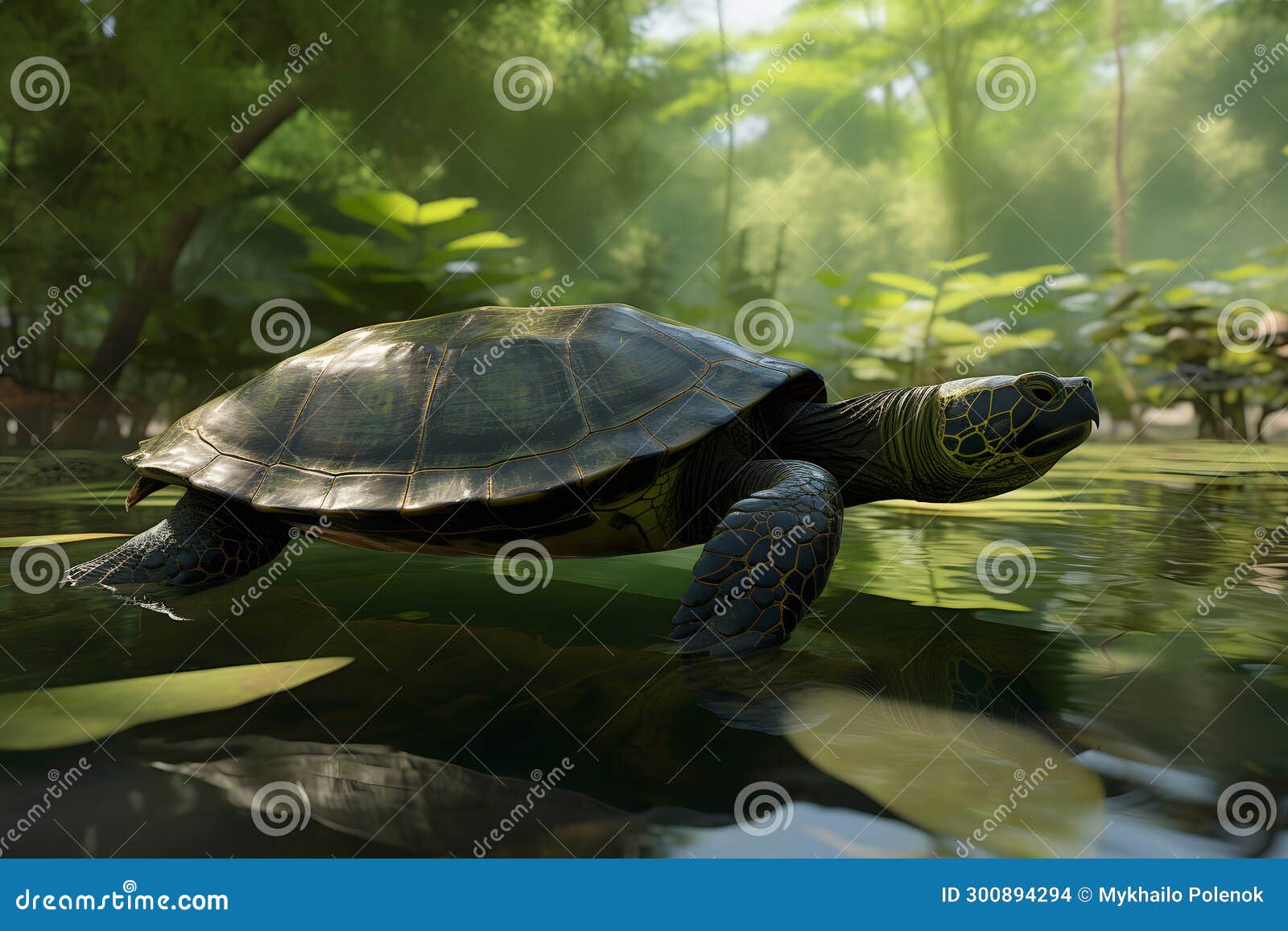 The Land Turtle in Its Natural Environment. Neural Network AI Generated ...