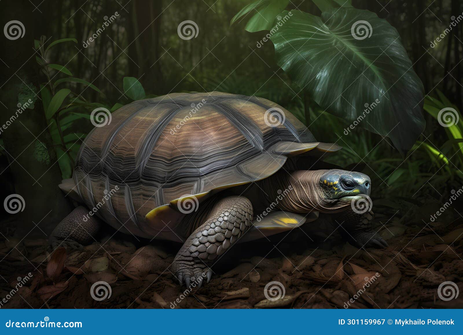 The Land Turtle in Its Natural Environment. Neural Network AI Generated ...