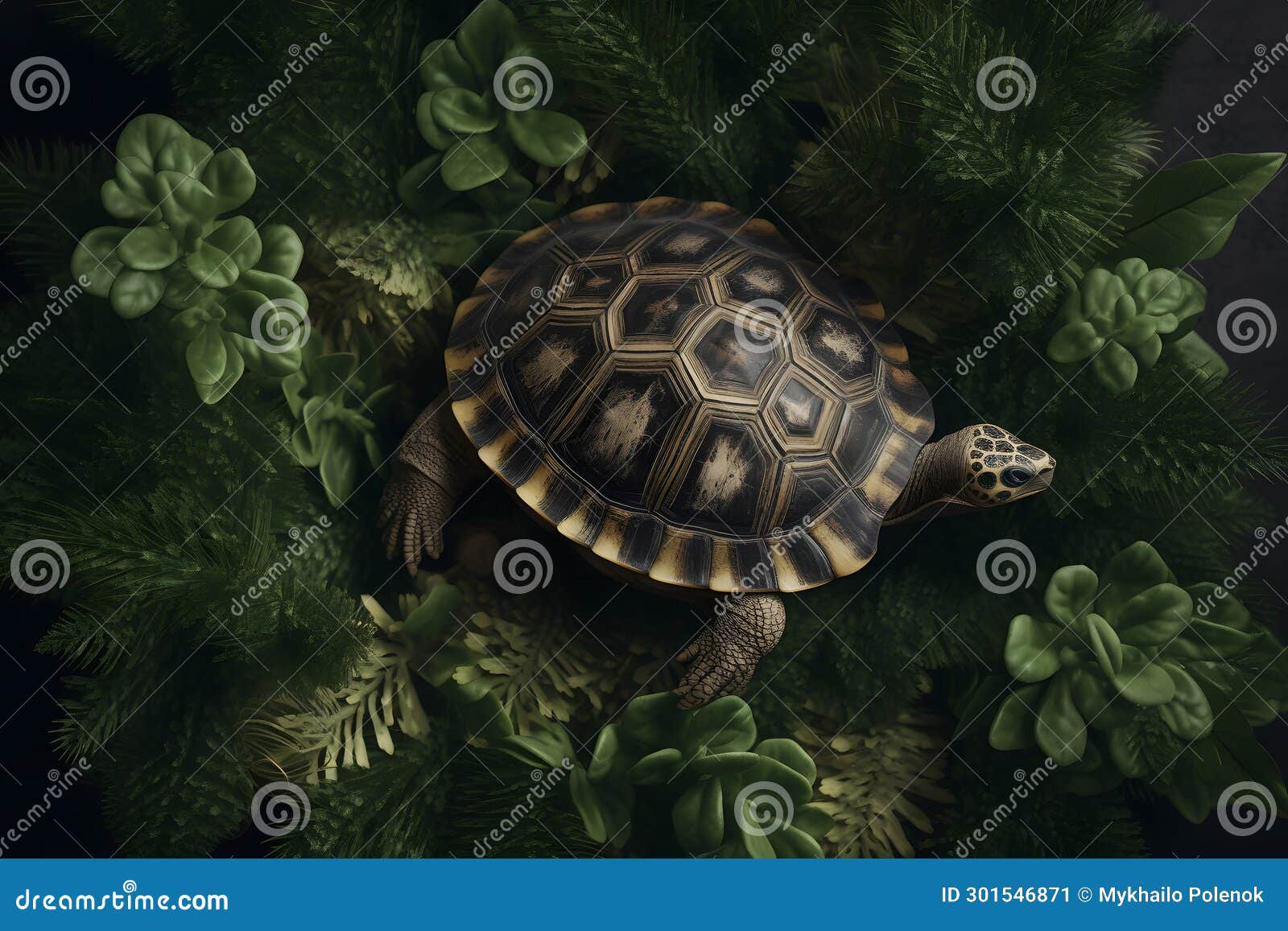 The Land Turtle in Its Natural Environment. Neural Network AI Generated ...
