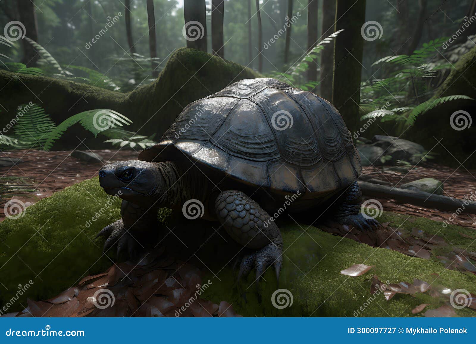 The Land Turtle in Its Natural Environment. Neural Network AI Generated ...
