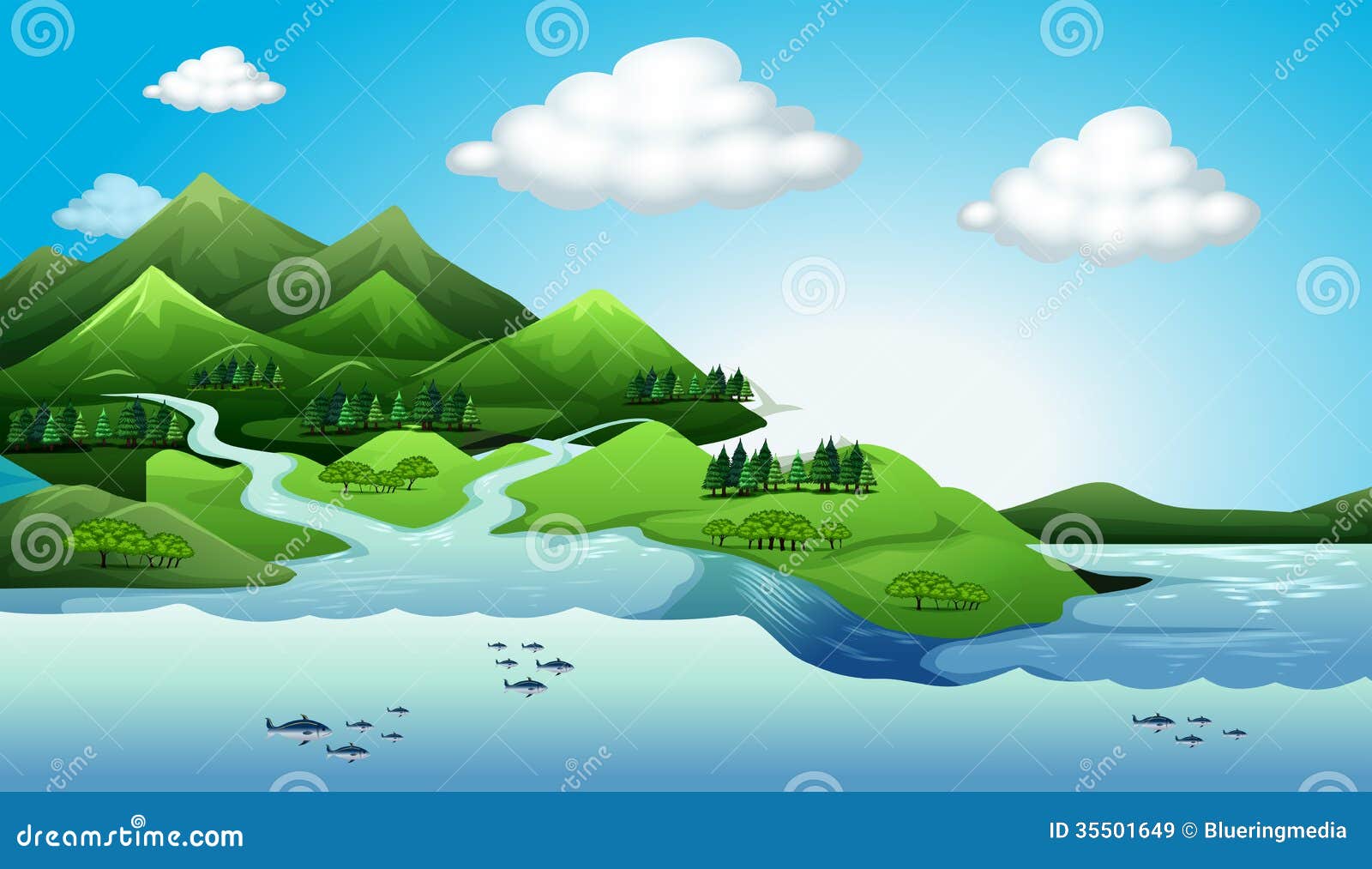 Land and water resources stock vector. Illustration of grass - 35501649