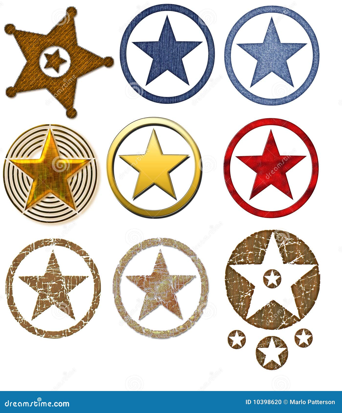 Land-westliche Stern-Abzeichen Stock Abbildung - Illustration von ...