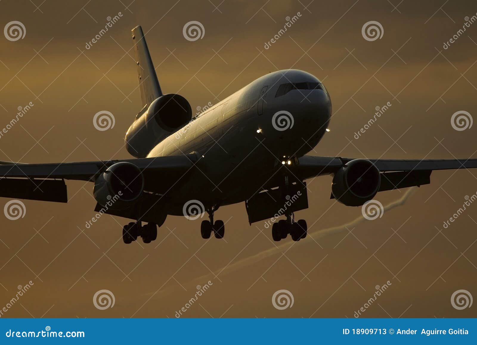 Landend vliegtuig stock afbeelding. Image of baan, vervoer - 18909713