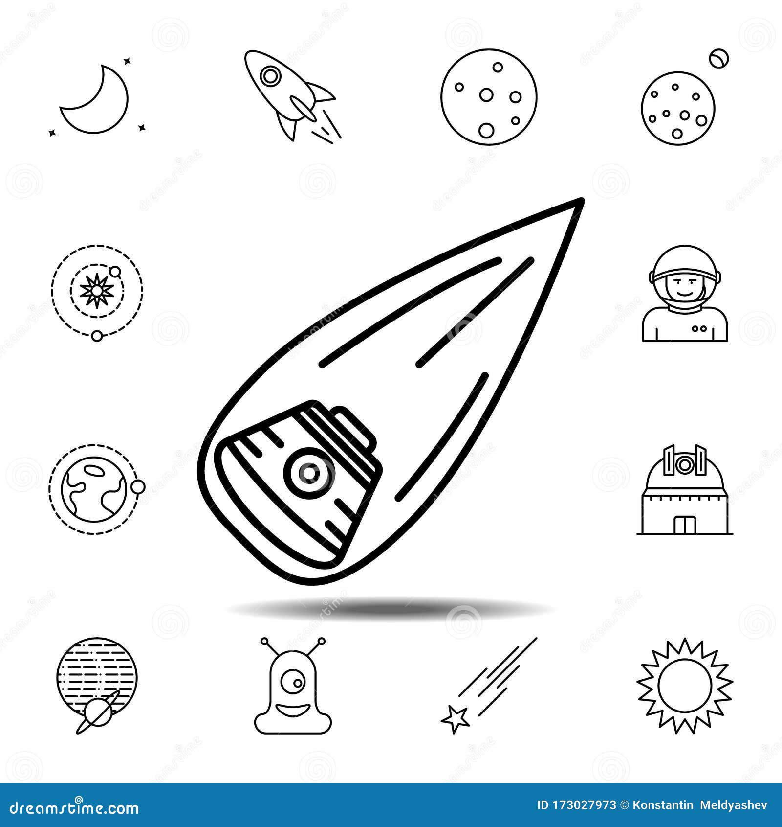 Lander, Space Icon. Simple Thin Line, Outline Vector Element of Space ...