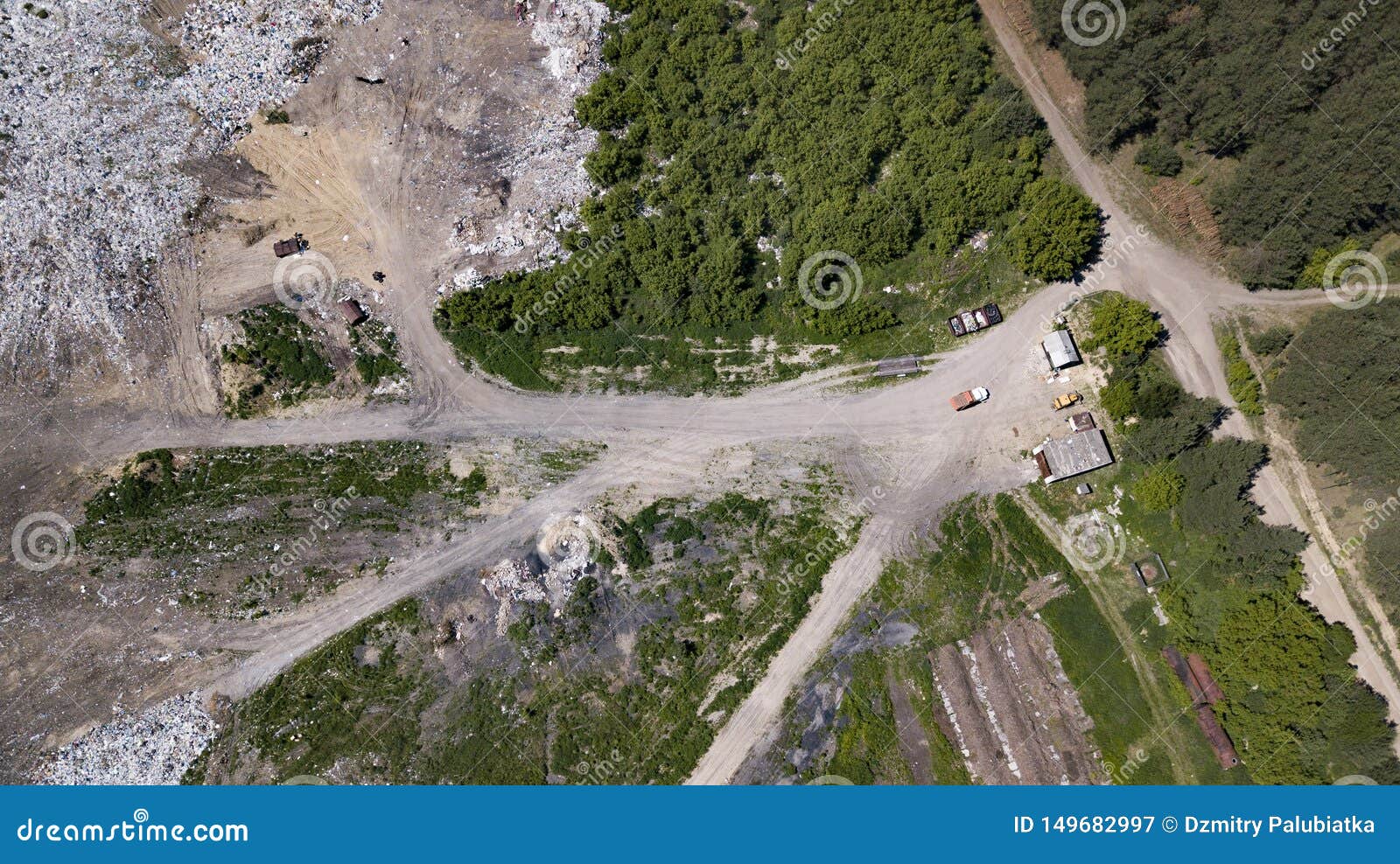Landfill Aerial View from the Top of the Drone Stock Image - Image of ...