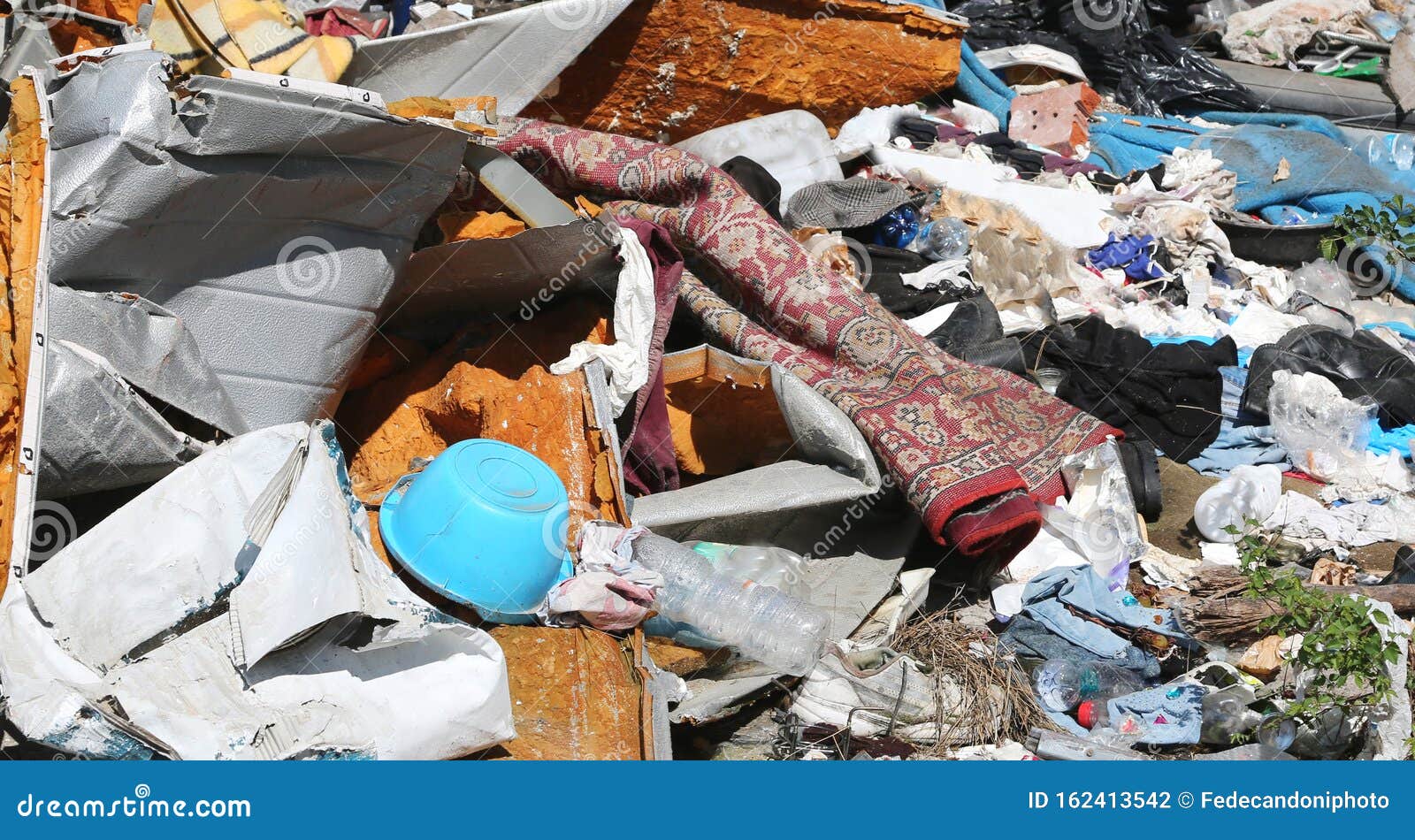 Landfill with Broken Objects in the Refugee Camp Stock Photo - Image of ...