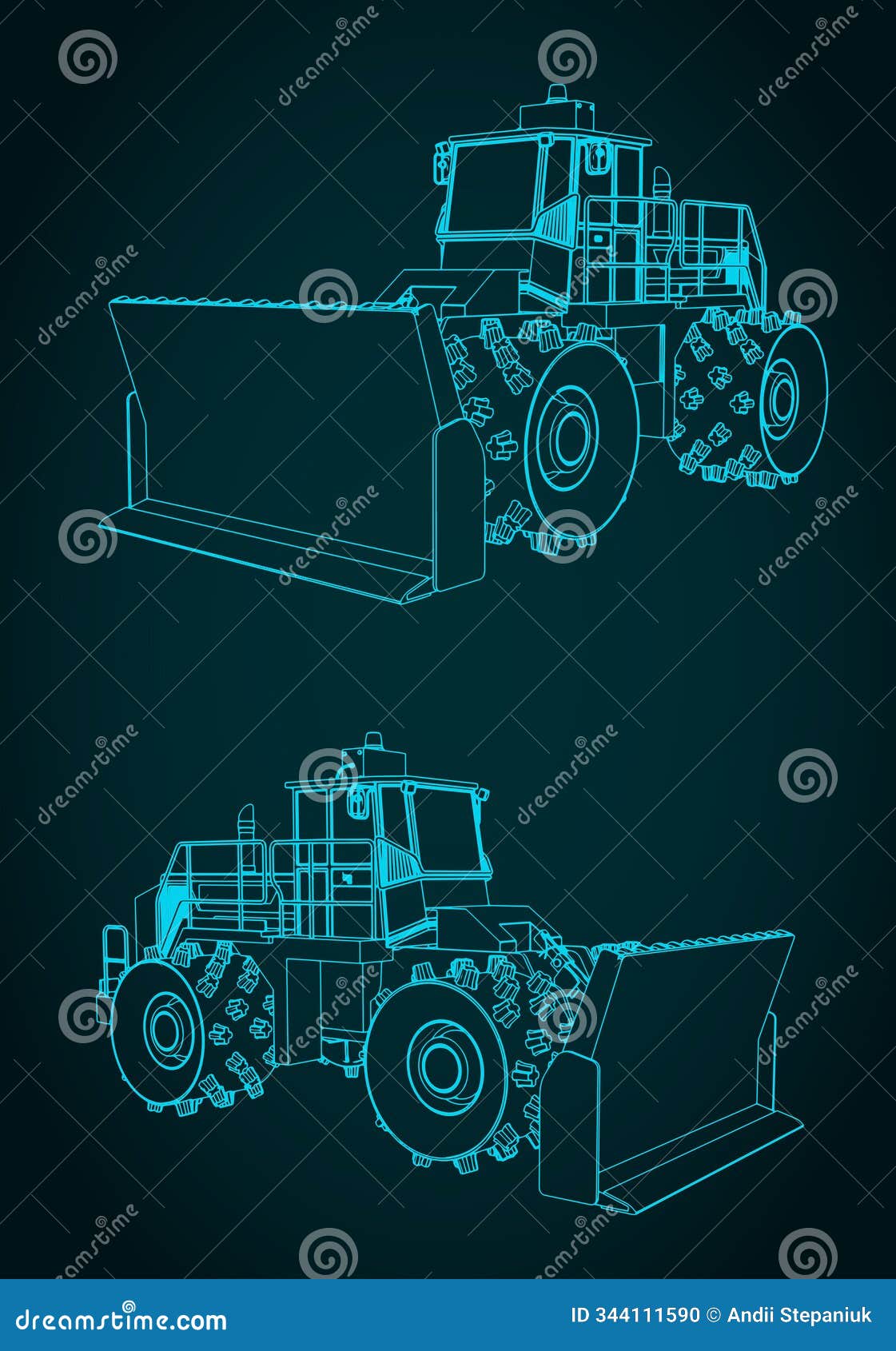 Landfill Compactor Illustrations Stock Vector - Illustration of ...