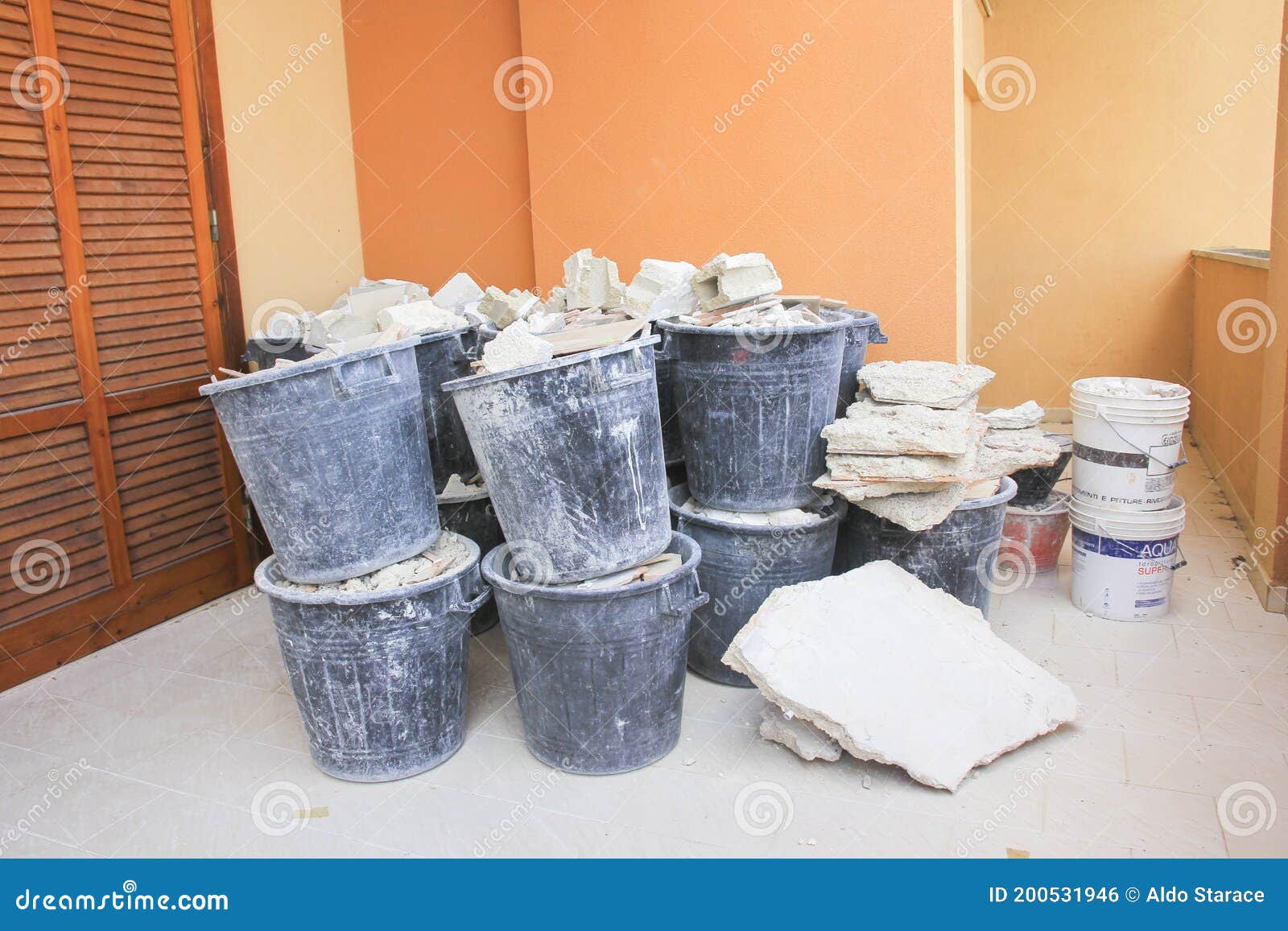 Landfill Construction Waste, Building Renovation Work Stock Photo ...