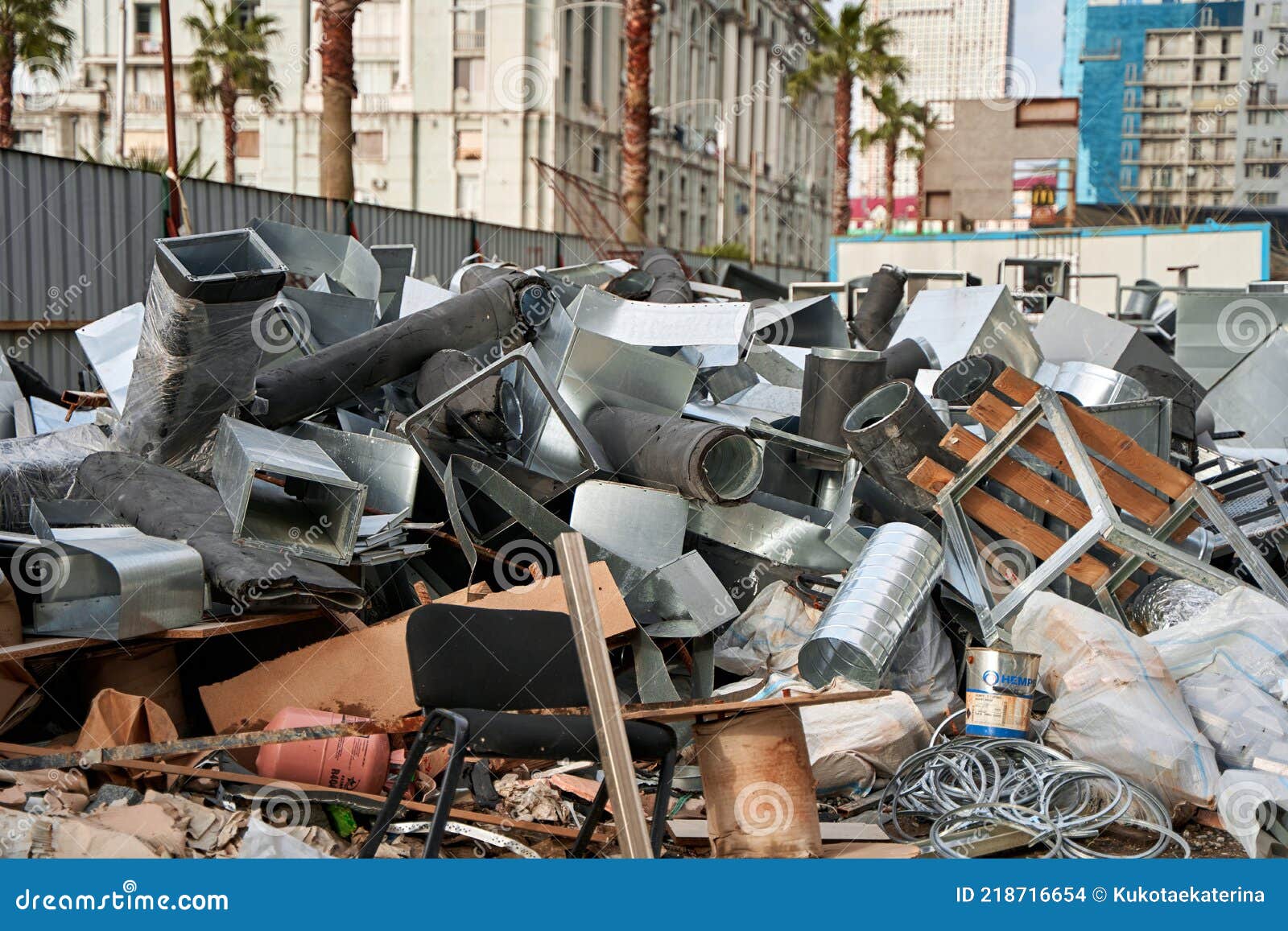 Landfill With Construction And Demolition Waste CDW. Trash Disposal For ...