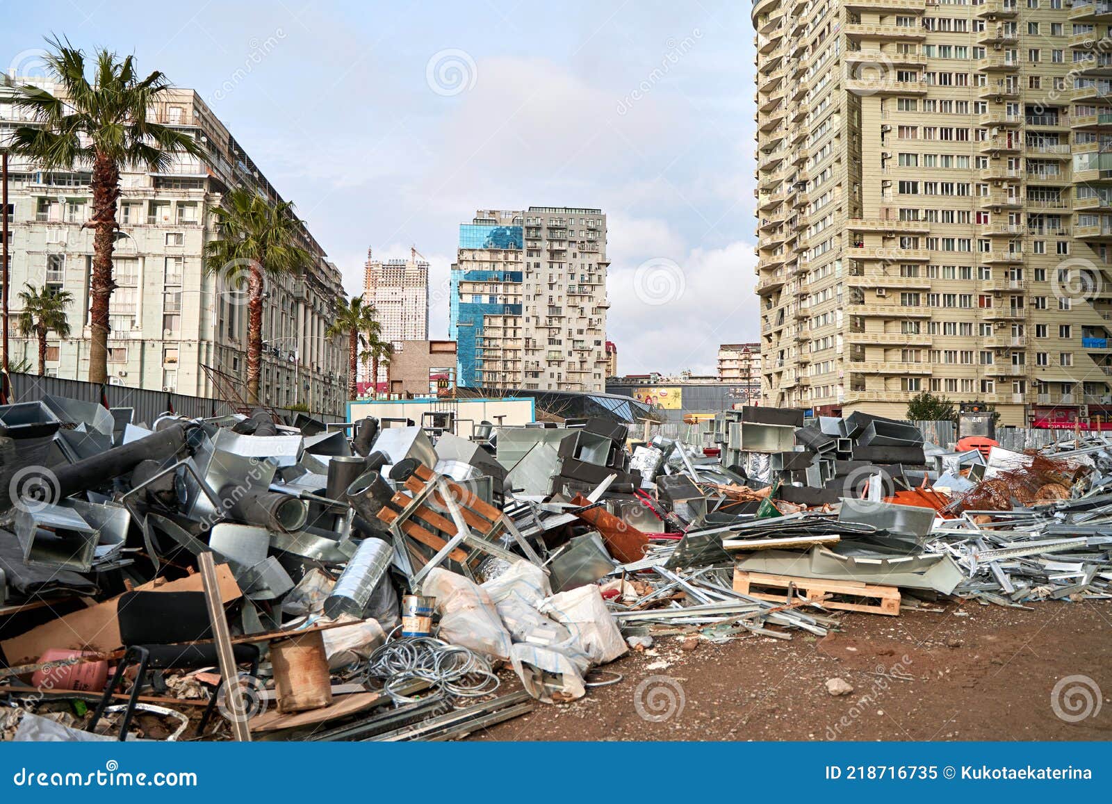 Landfill for Construction Waste. Construction Site Stock Image - Image ...