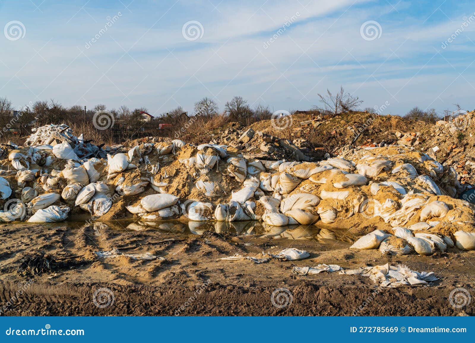 Landfill of Construction Waste and Garbage in Nature. Illegal ...