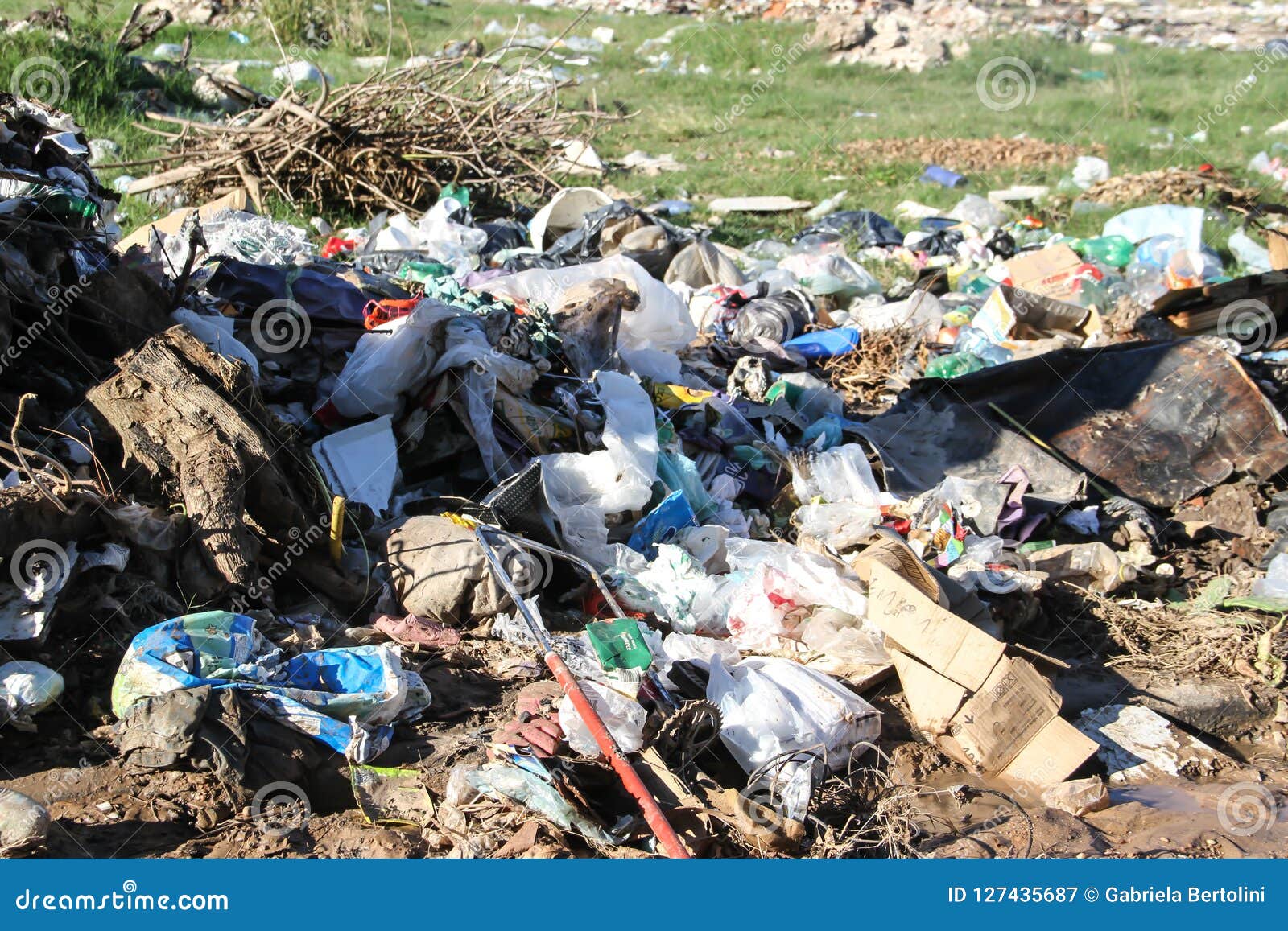 Waste Thrown in the Open Air Pollutes the Environment Stock Image ...