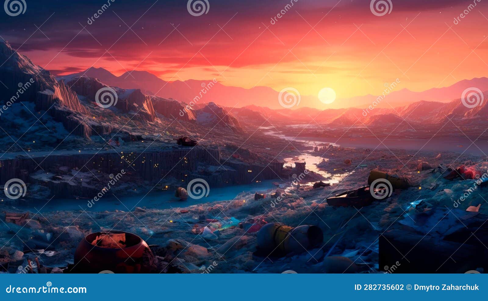 Landfill with Lots of Plastic Waste. Pollution of Our Planet Stock ...