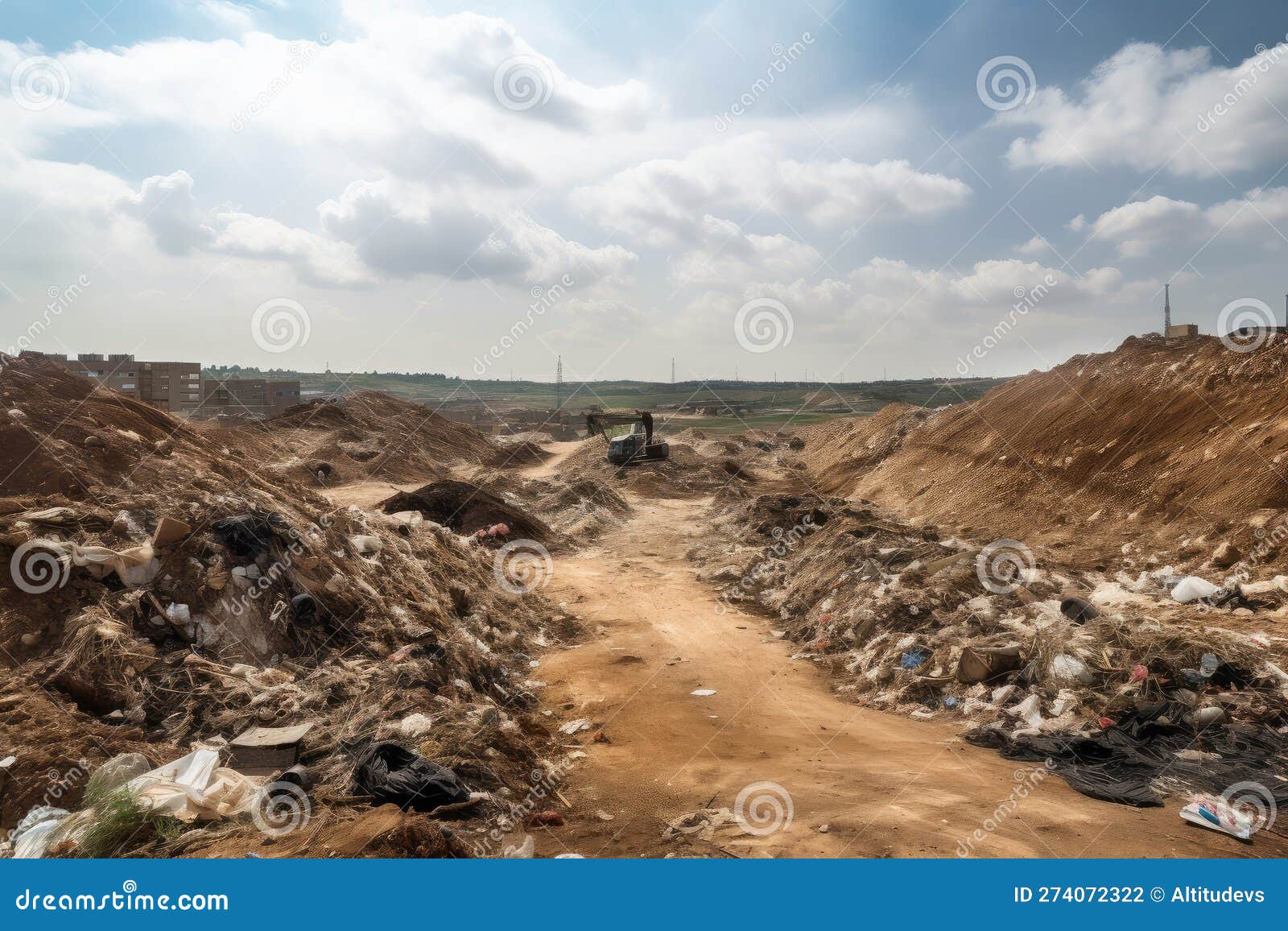 Landfill with Newly Arrived Trash, Ready for Sorting Stock Photo ...